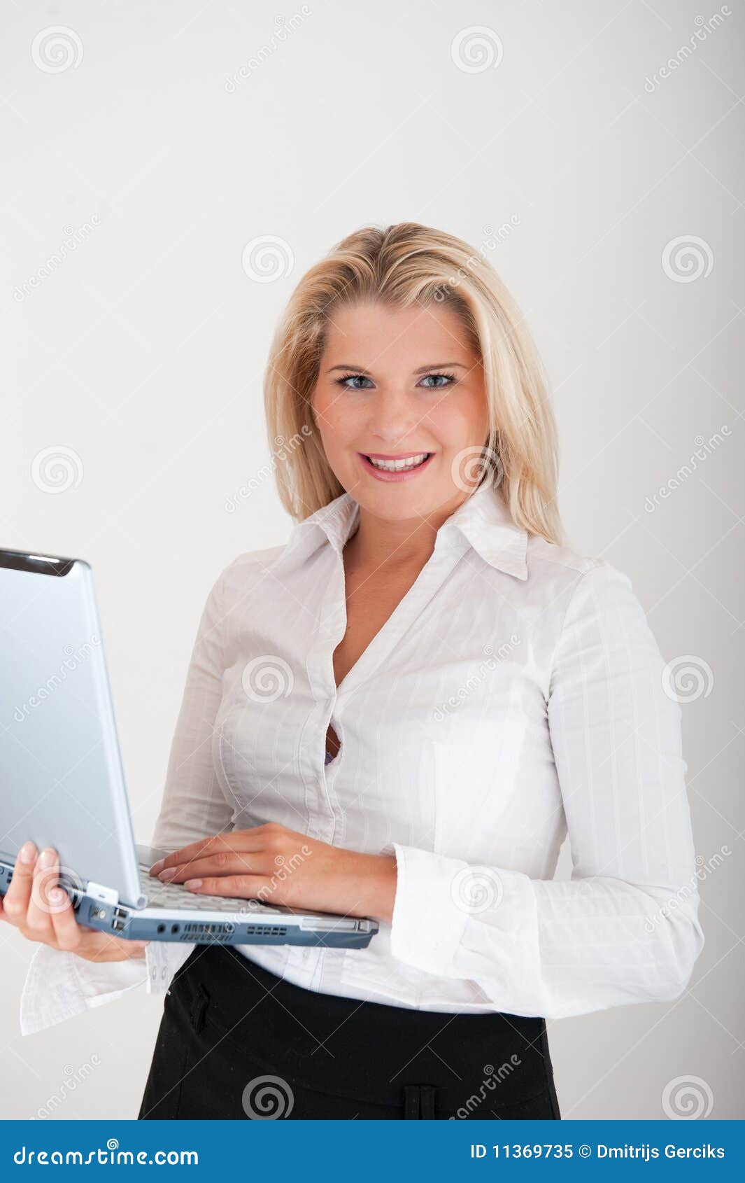 Young Secretary Working on Laptop Stock Image - Image of global, modern ...