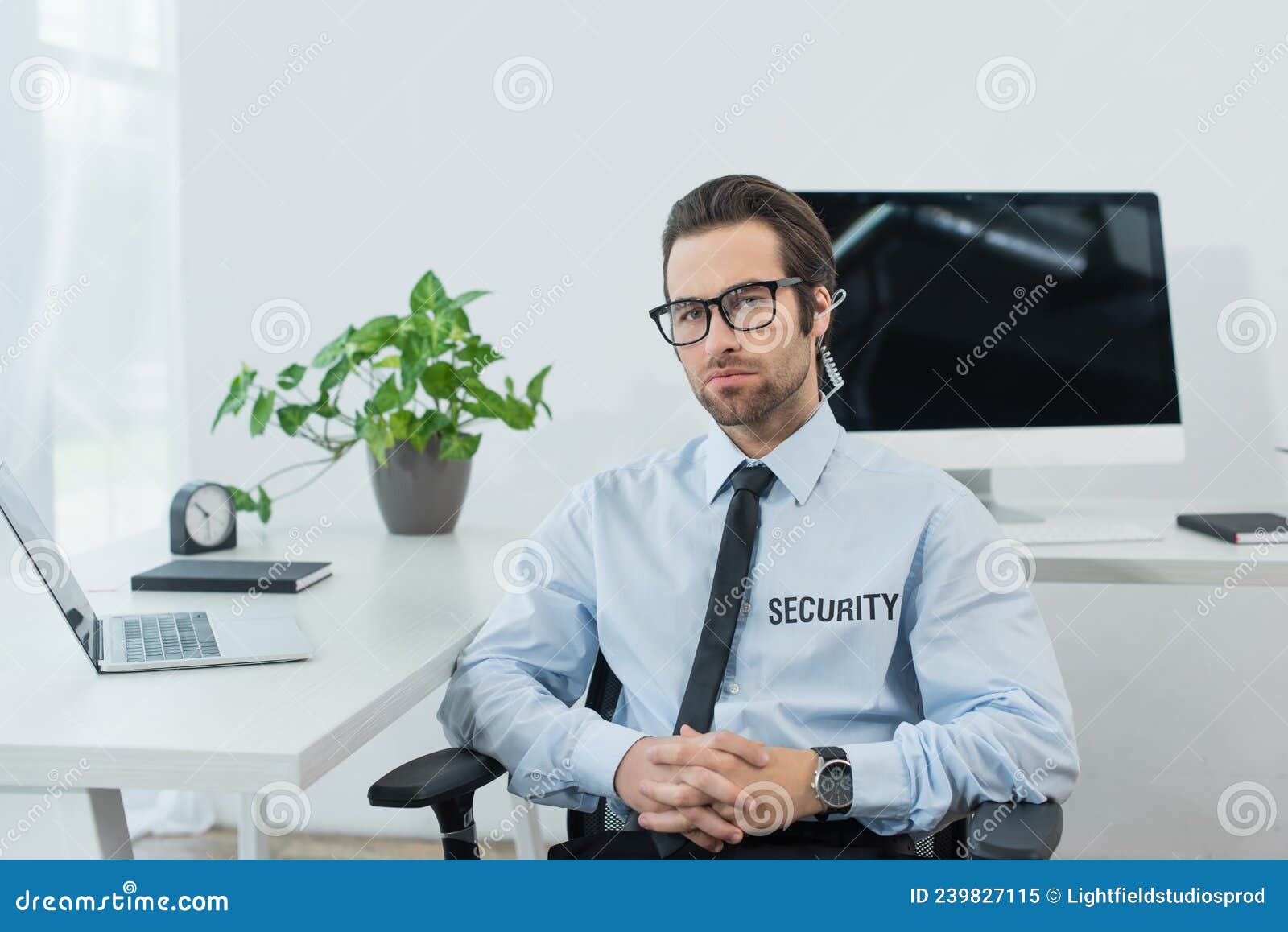 Young Security Man in Uniform and Stock Image - Image of guard ...