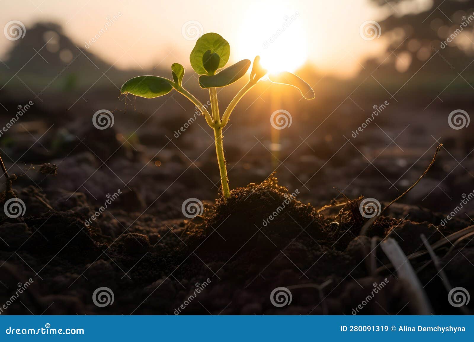 A Young Seedling of a Plant in the Sunlight, Generative AI 1 Stock ...