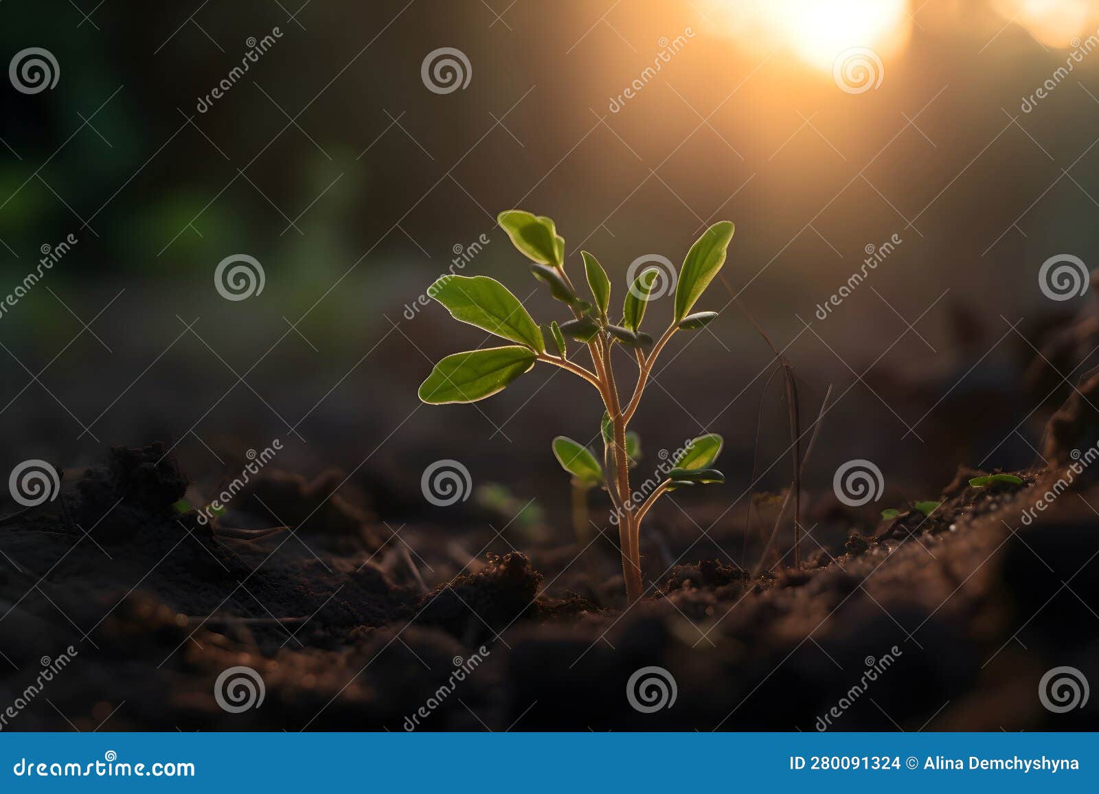 A Young Seedling of a Plant in the Sunlight, Generative AI 2 Stock ...