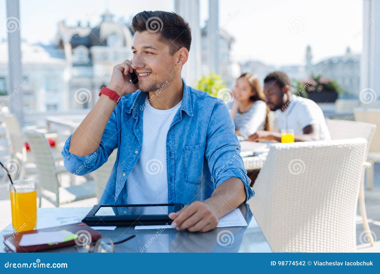 Young Self Employed Man Having Business Call Stock Photo - Image of ...