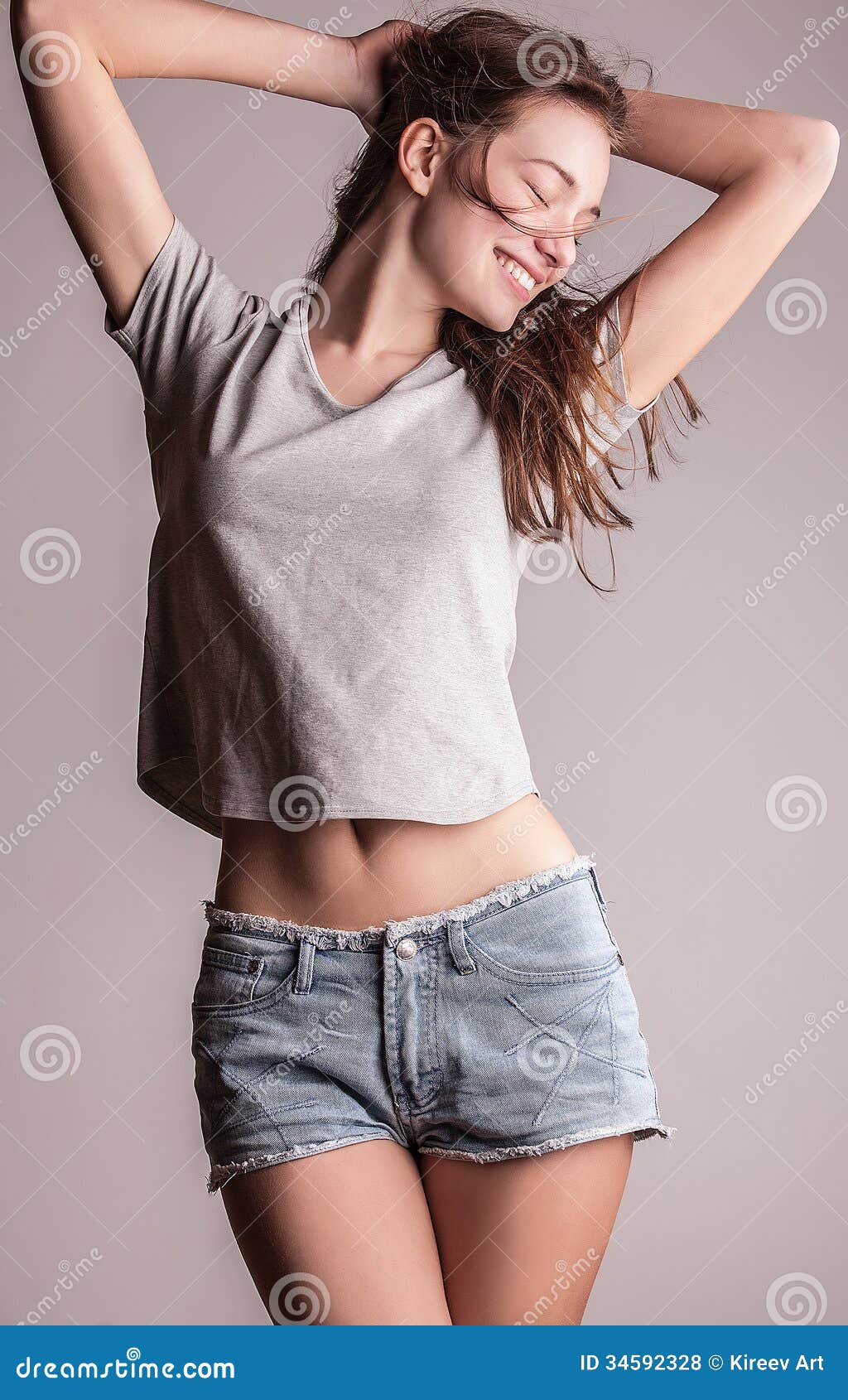 Young Sensual Model Girl Pose in Studio. Stock Photo - Image of model ...