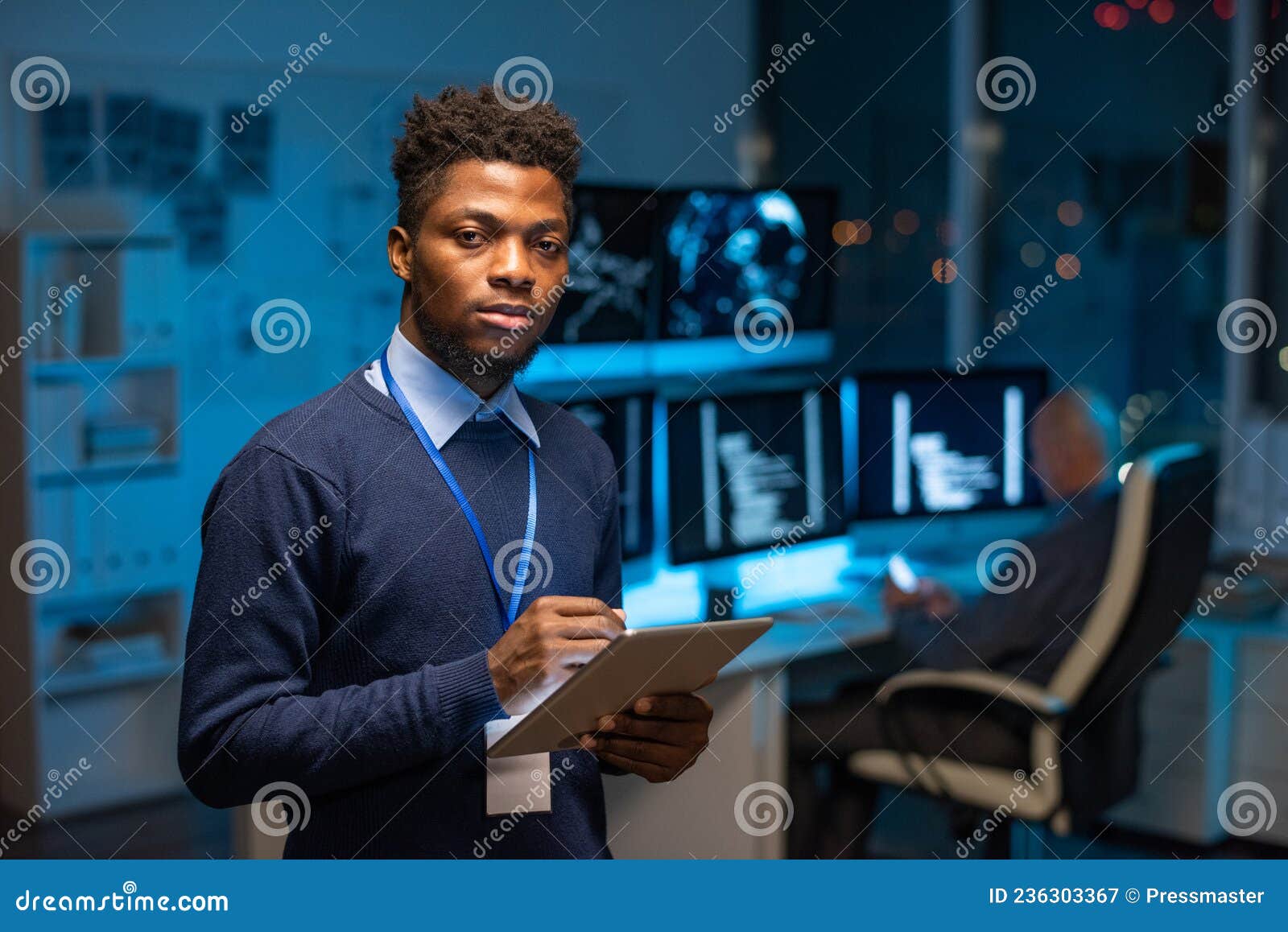 Young Serious African Programmer with Tablet Stock Image - Image of ...