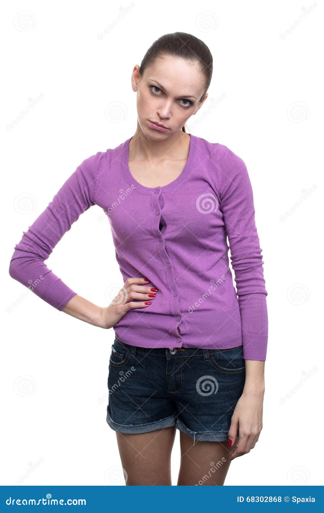 Young Serious Angry Woman Portrait Stock Photo - Image of caucasian ...