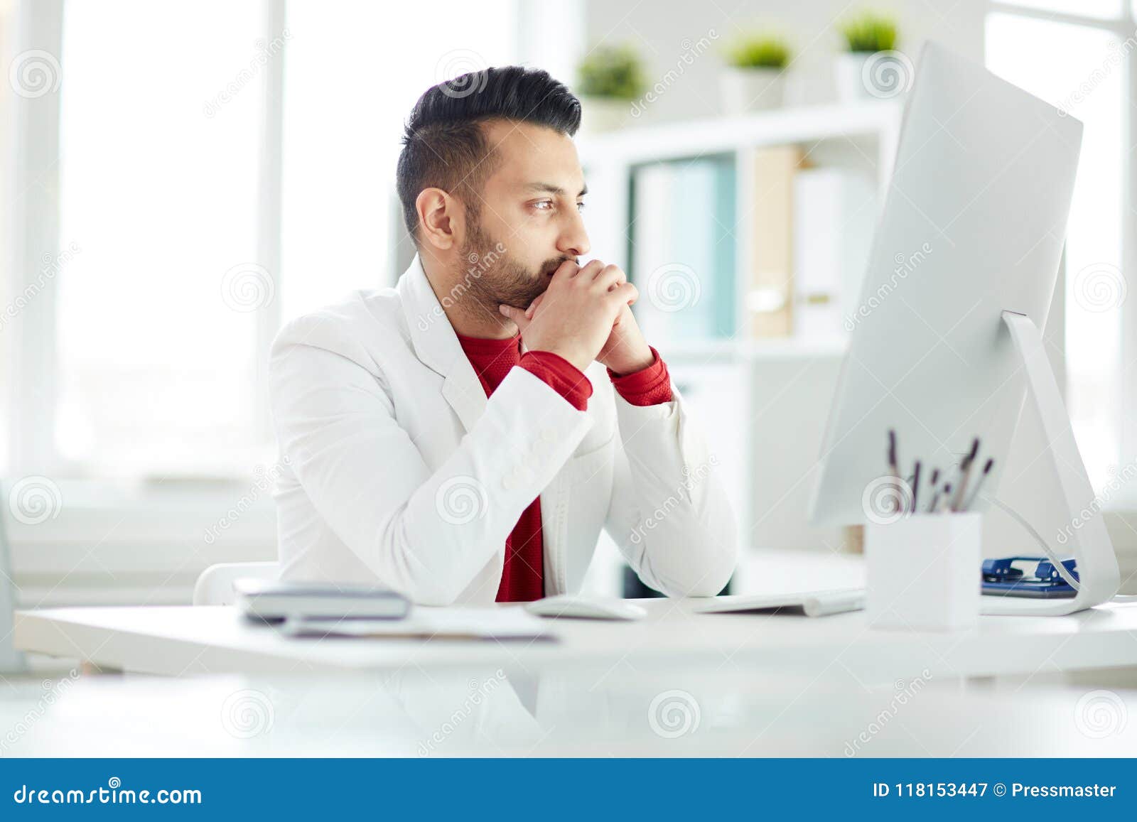 Businessman at work stock image. Image of adult, confident - 118153447