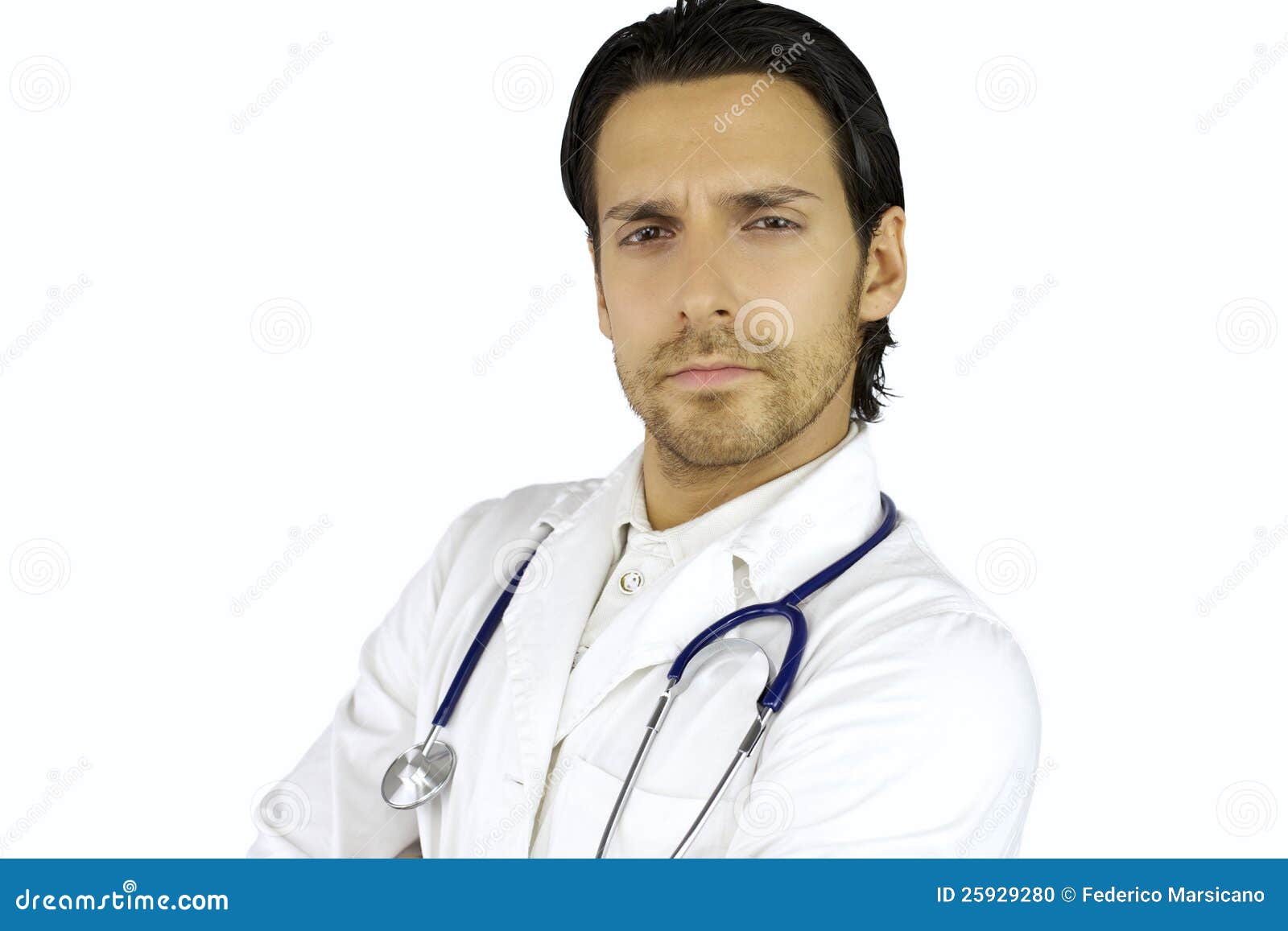 Young serious doctor stock photo. Image of handsome, model - 25929280