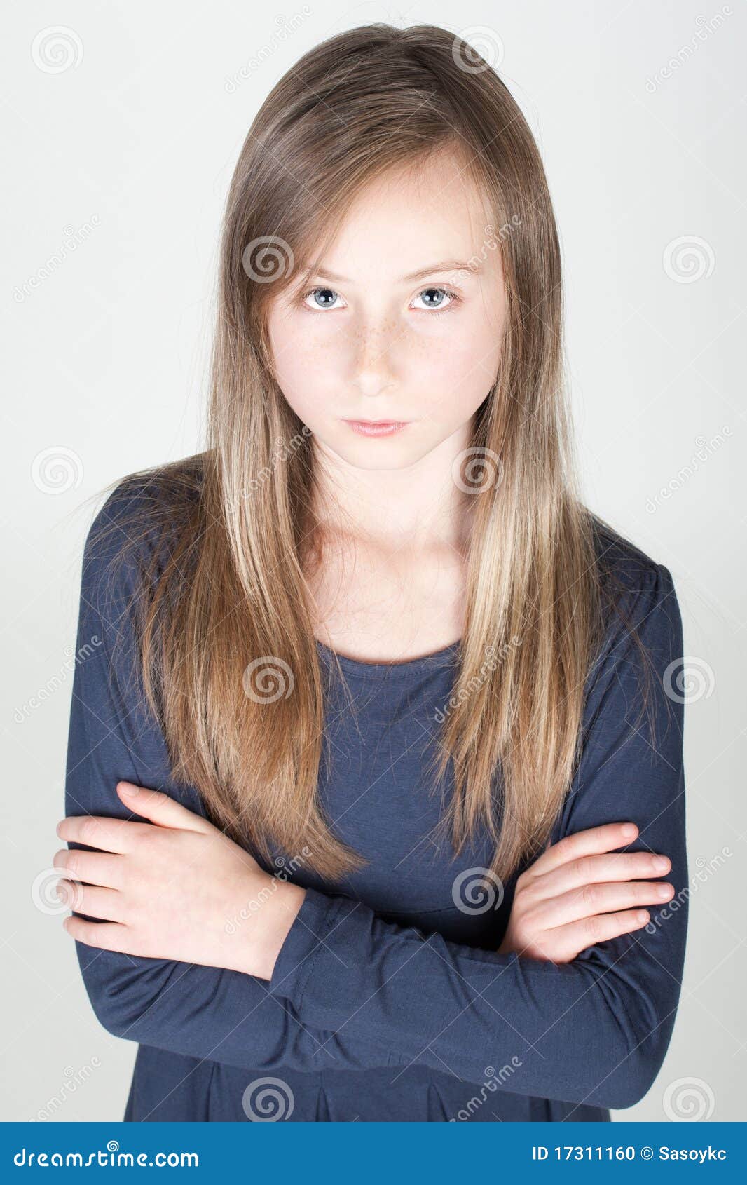Young serious girl stock photo. Image of face, girl, portrait - 17311160
