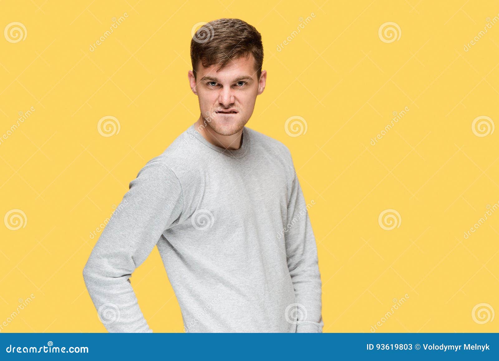 The Young Serious Man Looking Cautiously Stock Image - Image of serious ...