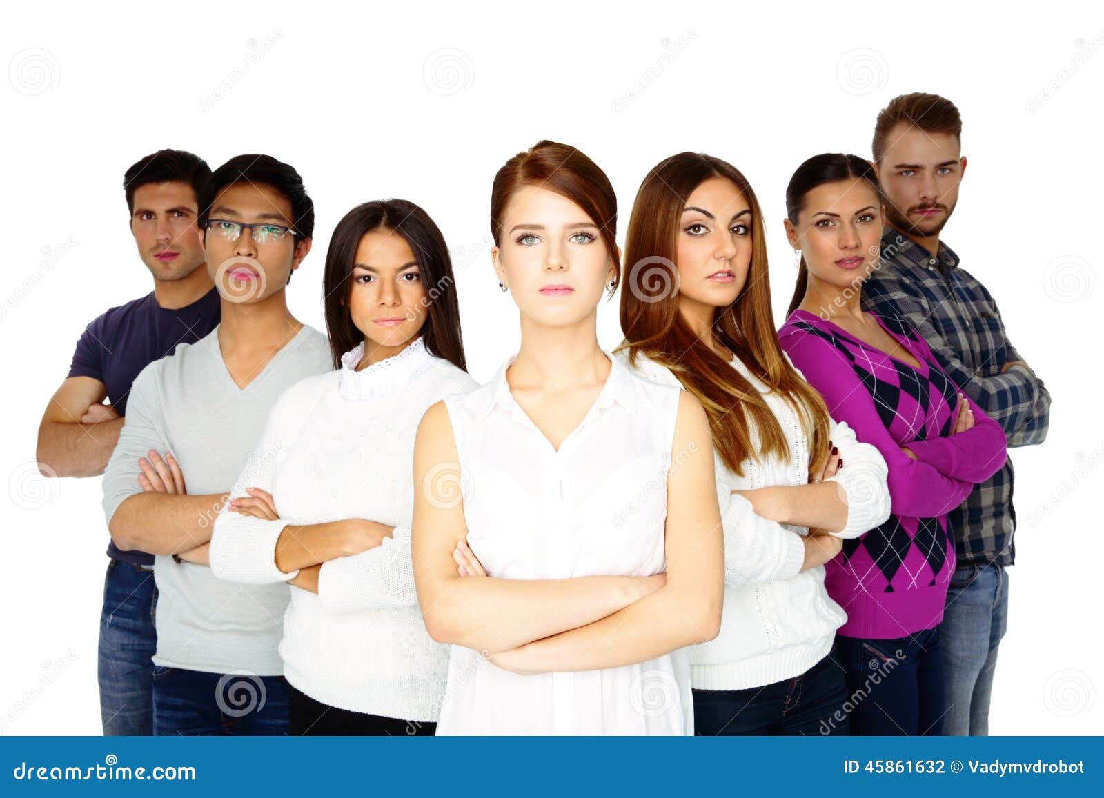 Young Serious People Looking at the Camera Stock Photo - Image of ...