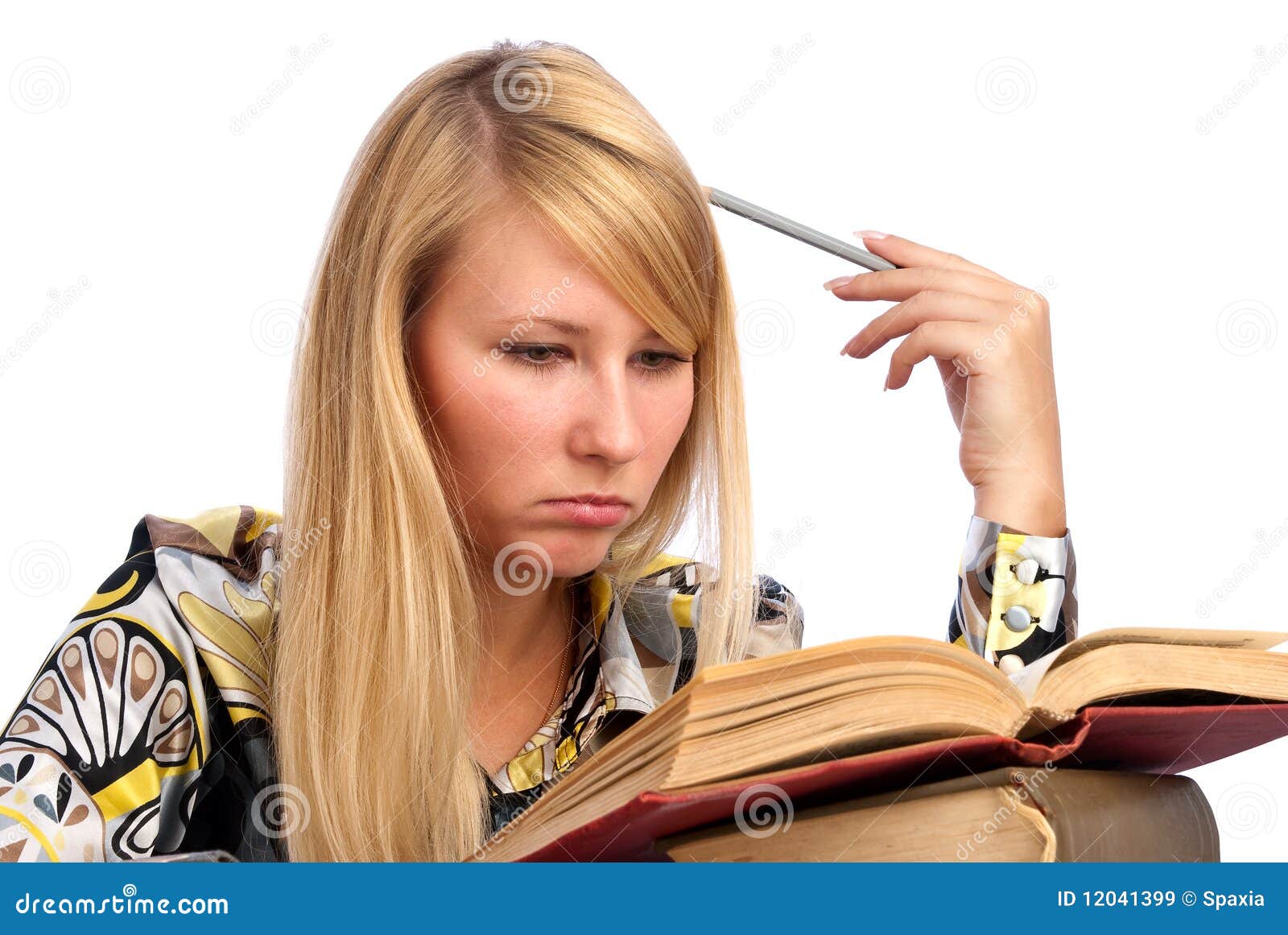 Young Serious Student Woman Stock Image - Image of study, university ...
