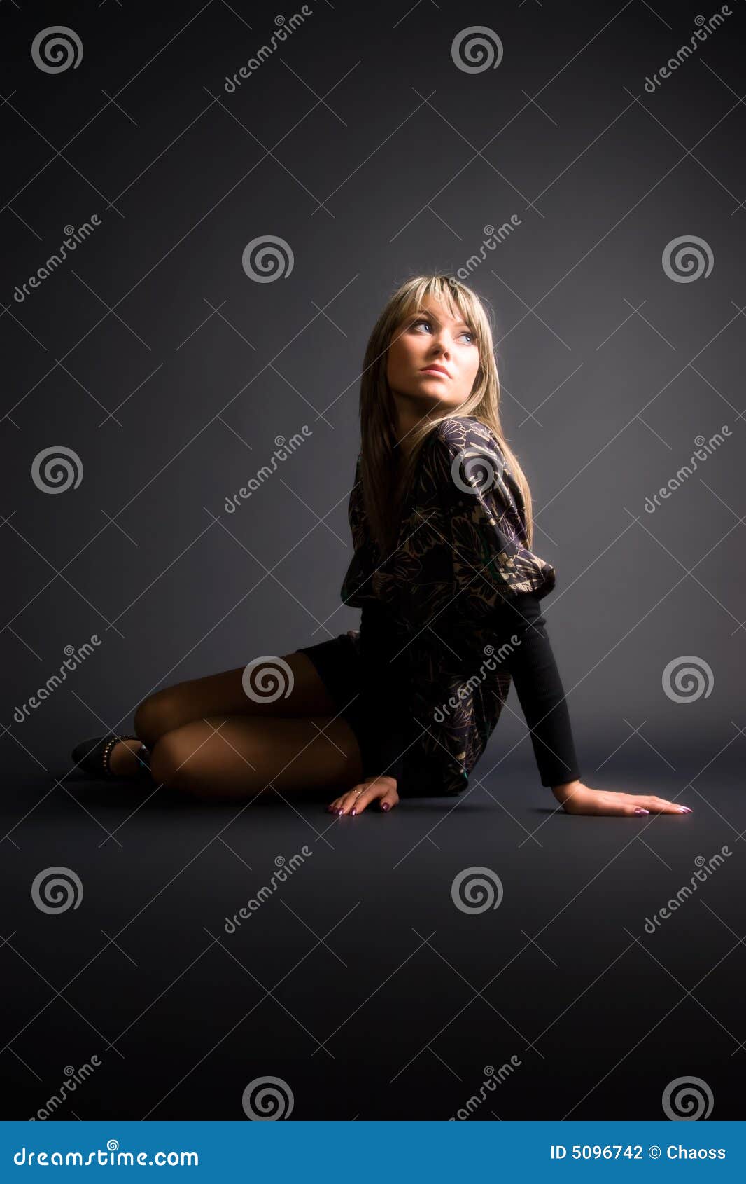 Young Serious Woman Turning Back Stock Photo - Image of beauty, dark ...