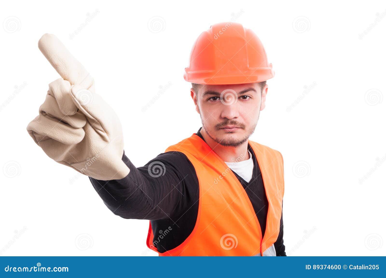 Young Serious Workman Making Refusal Sign Stock Photo - Image of ...