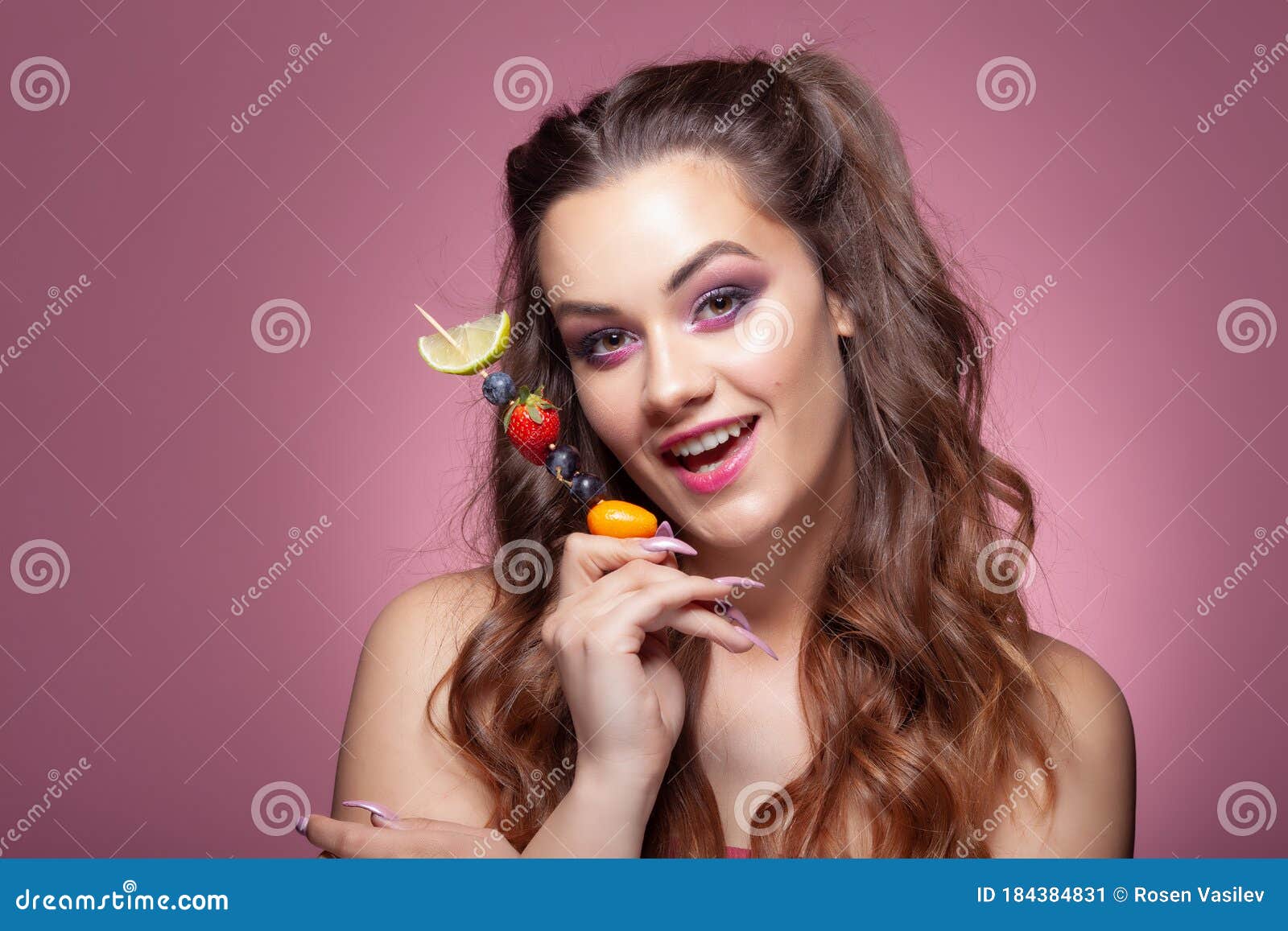 Young Woman Eating Fruit Skewer Stock Image - Image of female, happy ... Young Woman Eating Fruit Skewer Stock Image - Image of female, happy ...