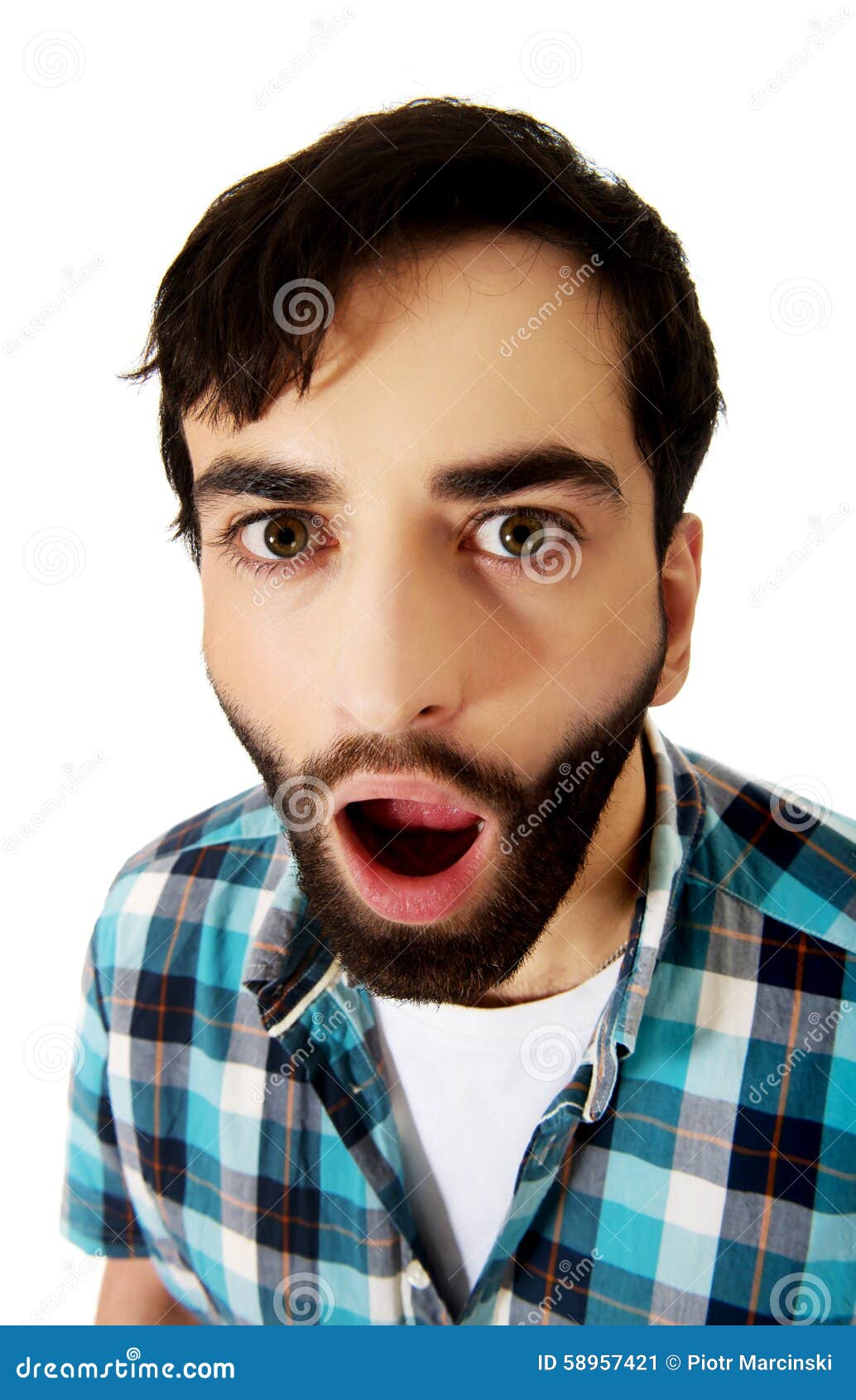 Young Shocked Man with Mouth Open. Stock Image - Image of people, shock ...