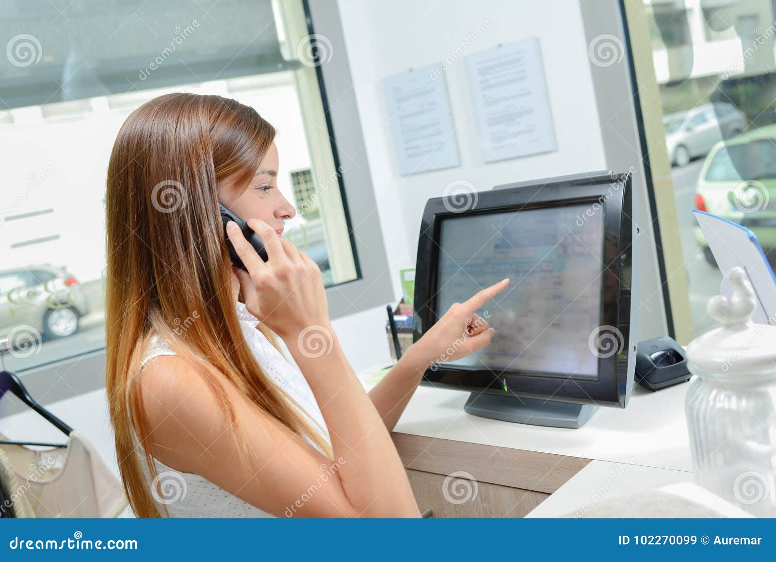 Young Shop Worker Manning Till Stock Image - Image of idea, commerce ...