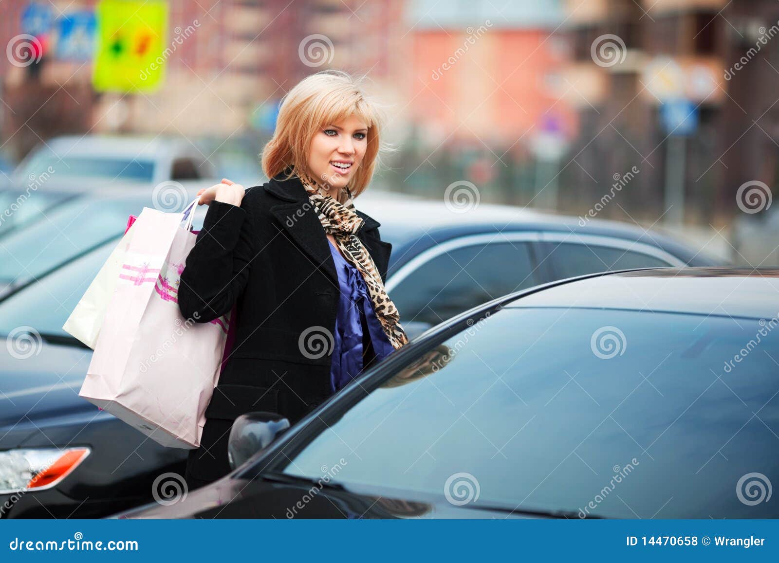Young Shopper on a Car Parking Stock Photo - Image of auto, consumer ...
