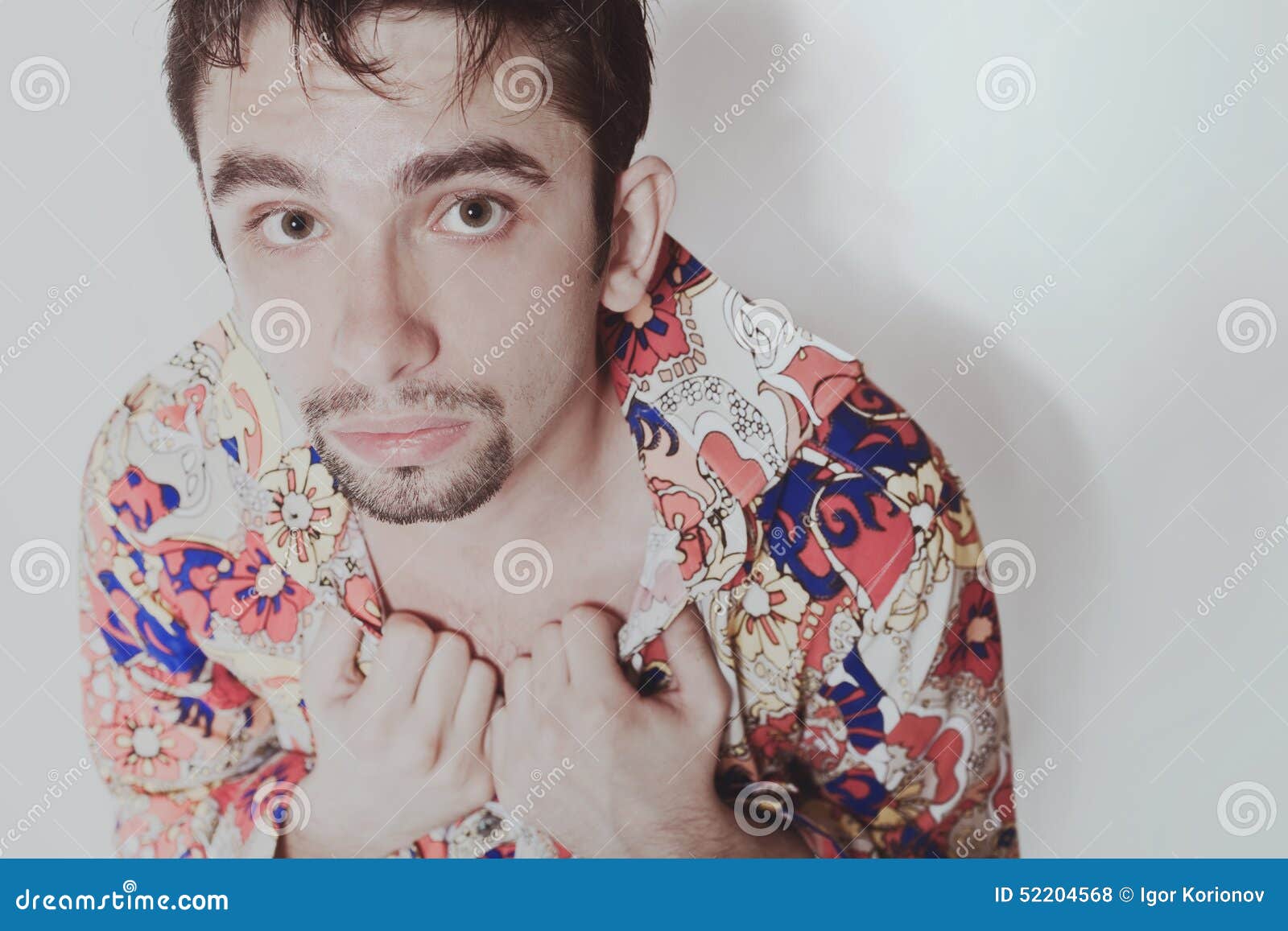 Young Shy Man on a White Background Stock Photo - Image of beard, funny ...