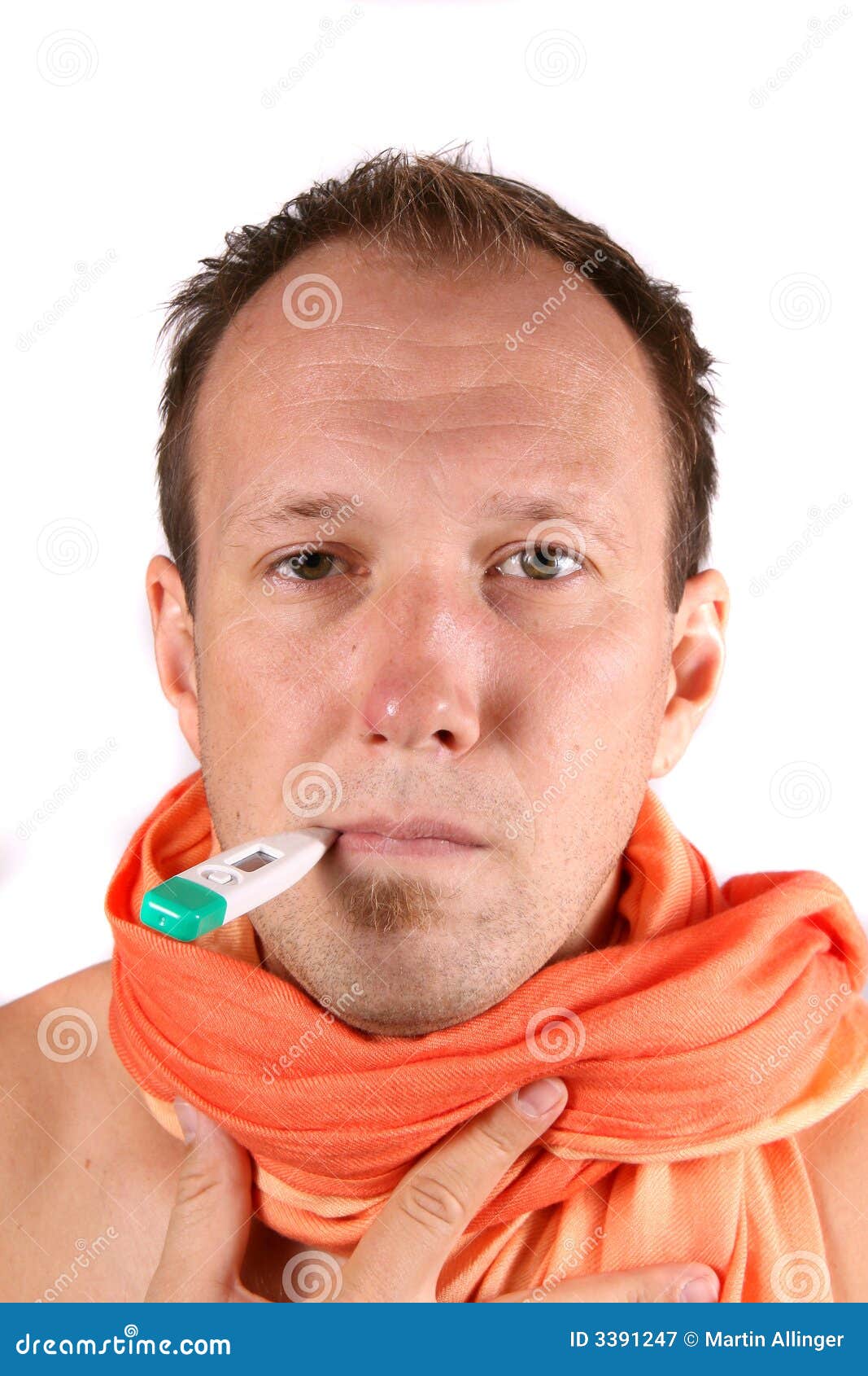 Young Sick Man stock image. Image of caucasian, feverish - 3391247