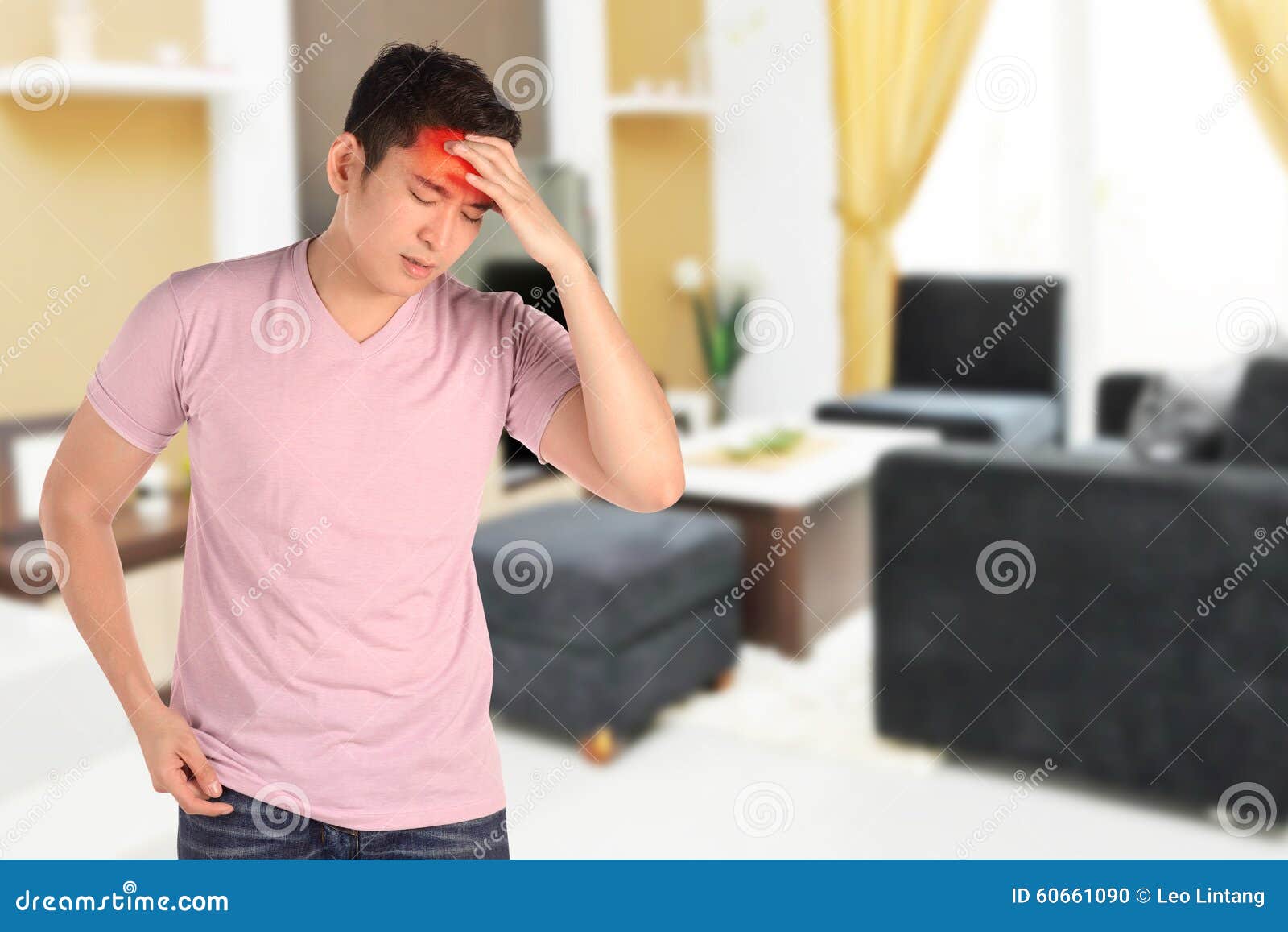 Young Sick Man Having Dizzy Stock Photo - Image of copy, illness: 60661090