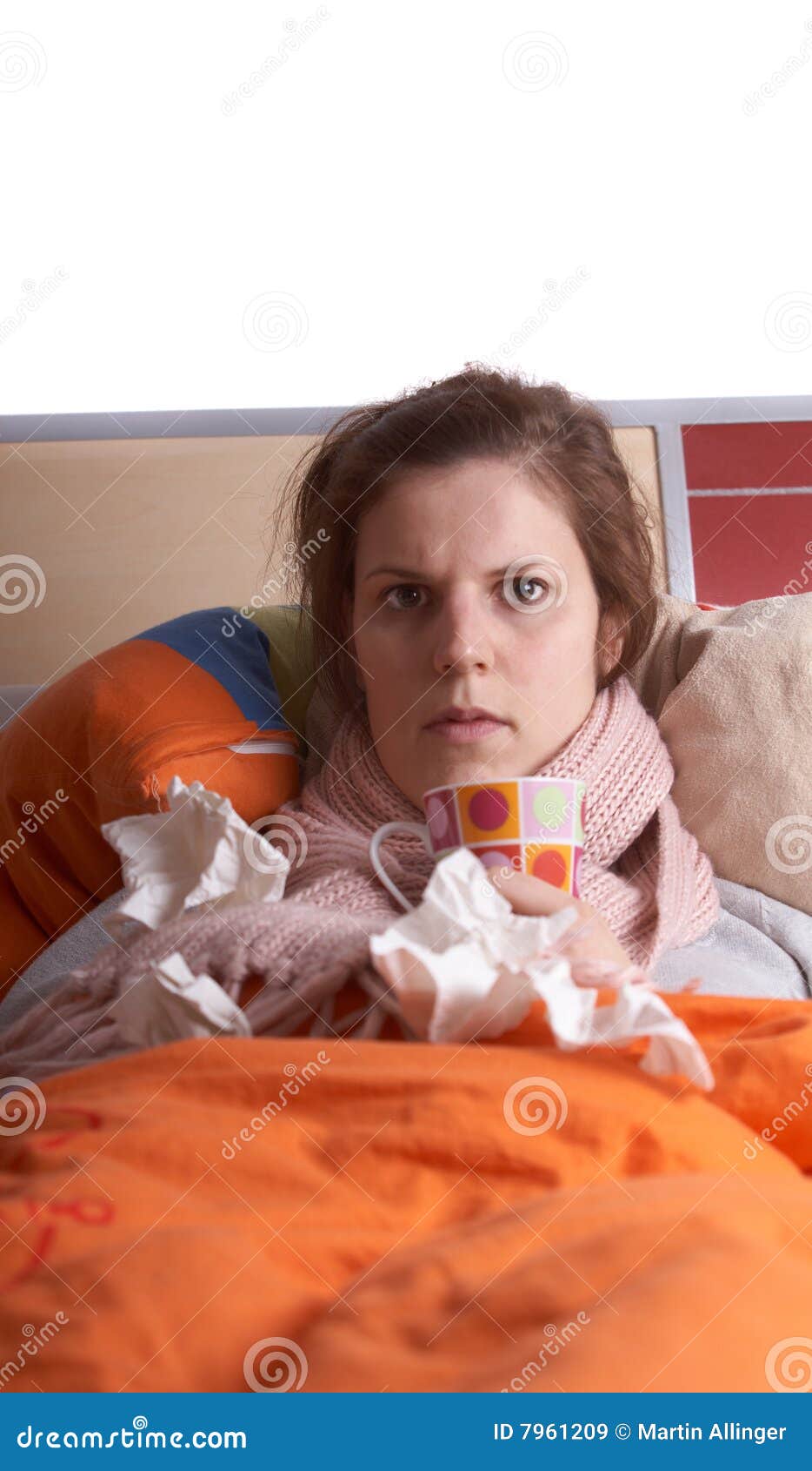 Young sick woman stock image. Image of care, hand, female - 7961209