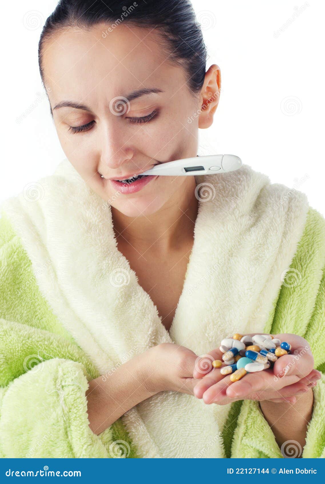 Young sick women stock photo. Image of robe, happy, girl - 22127144