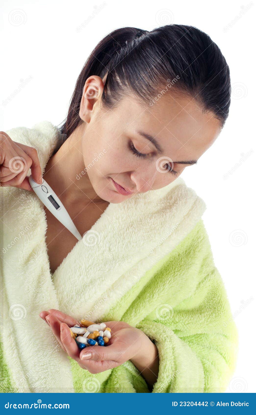 Young Sick Women with Drugs Stock Photo - Image of isolated, bodycare ...