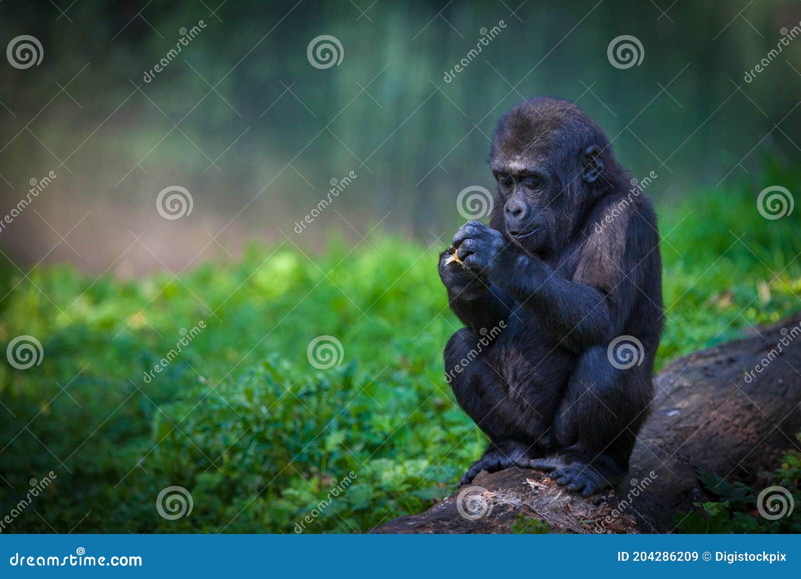 Young Silverback Gorrila stock image. Image of mammal - 204286209