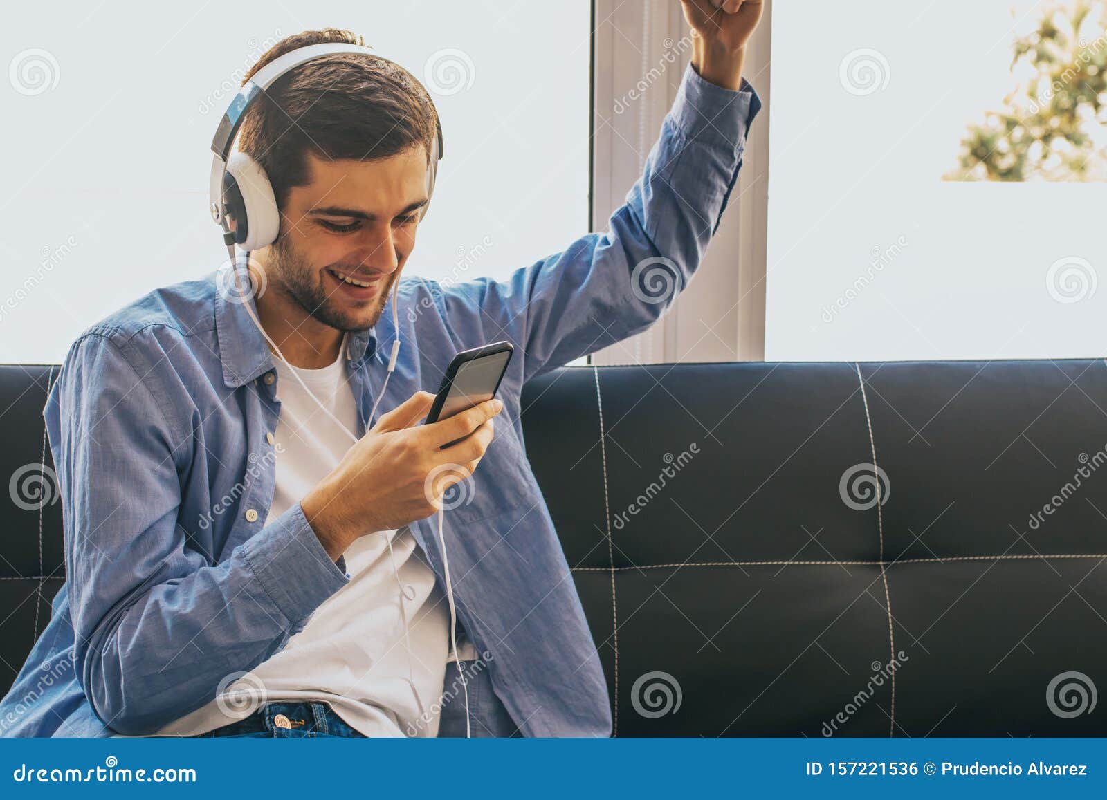 Young singing with phone stock photo. Image of caucasian - 157221536