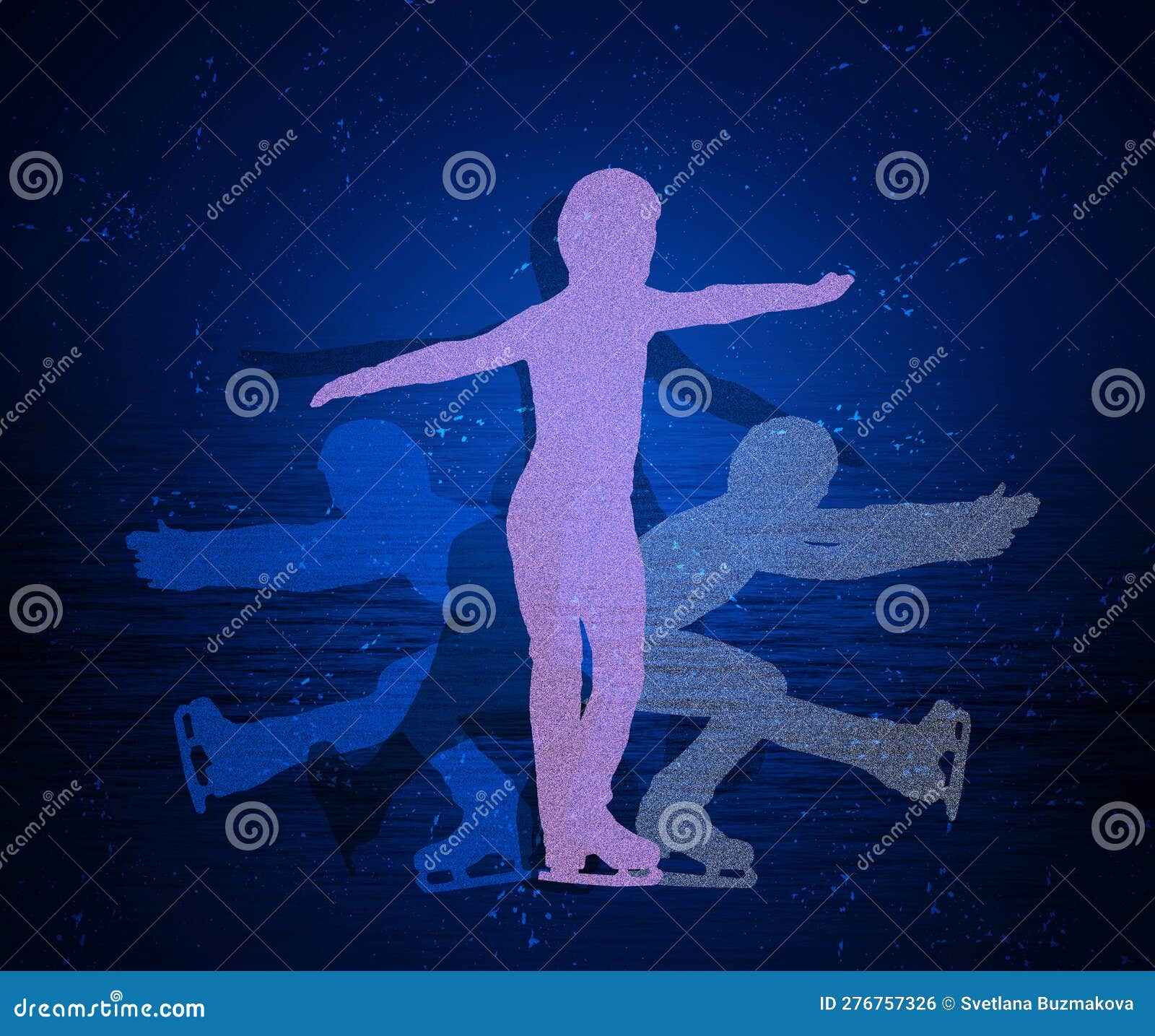 A Young Skater Performs a Spinning Top. Silhouettes of the Skater Fixed ...