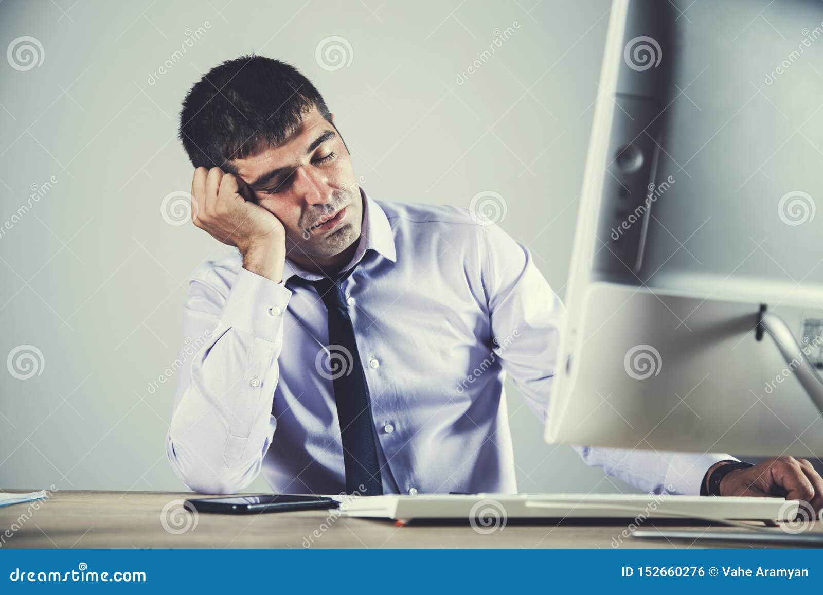 Sleeping man in office stock photo. Image of worker - 152660276