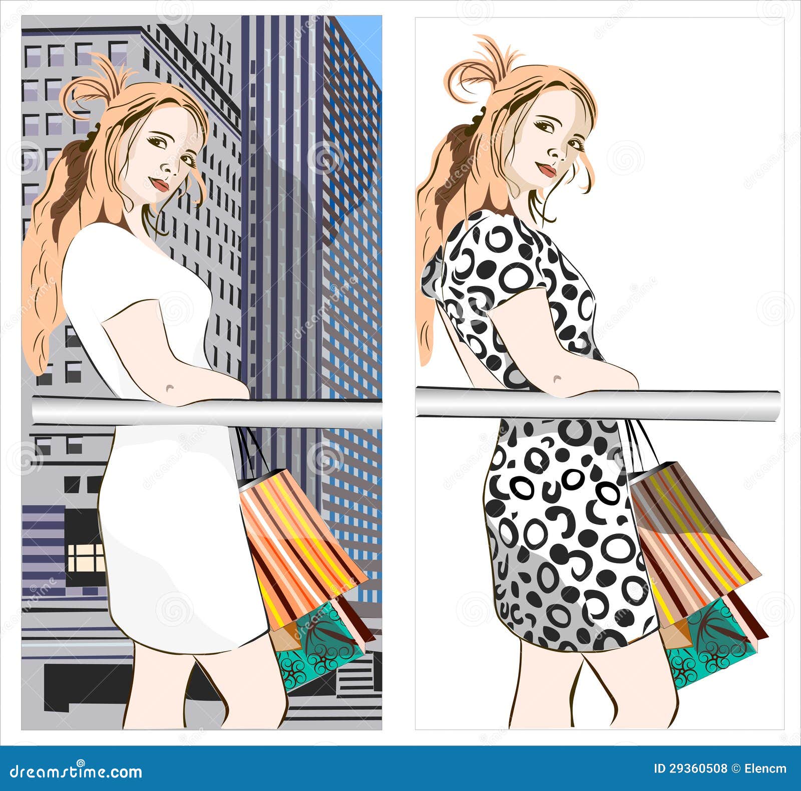 Young slim girl stock vector. Illustration of shop, beautiful - 29360508