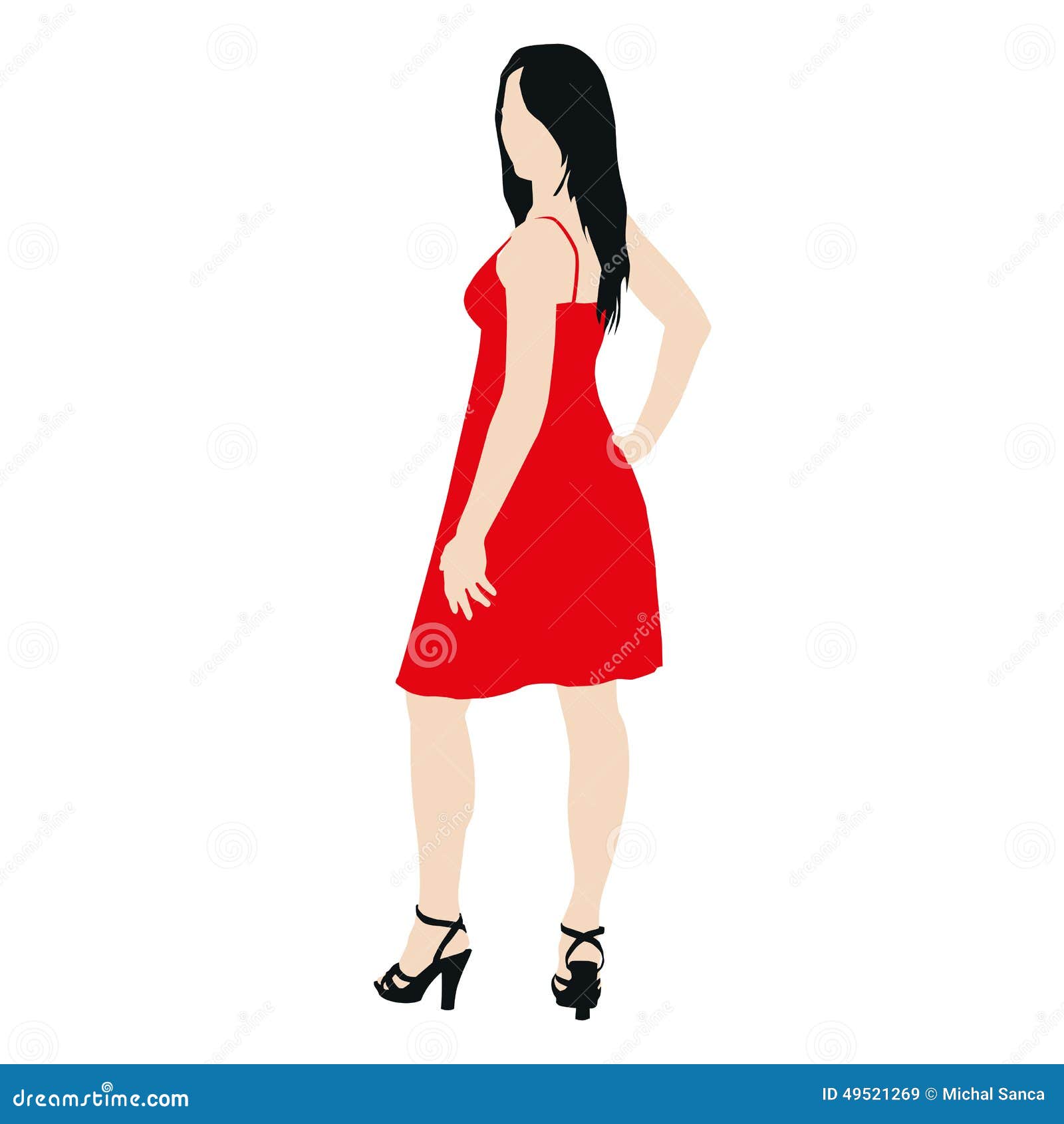 Young Slim Woman Walking, Vector Silhouette | CartoonDealer.com #92881341