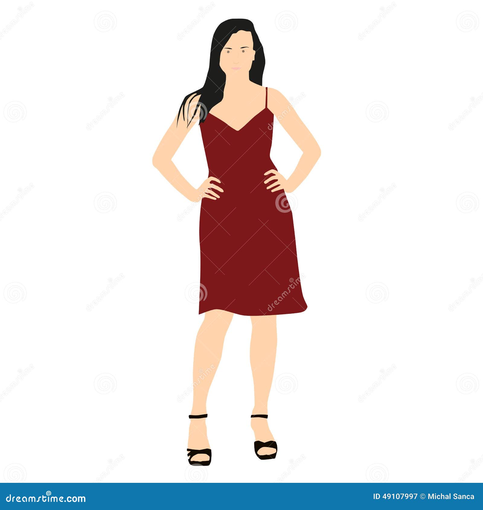 Young Slim Woman. Vector Illustration Stock Vector - Illustration of ...
