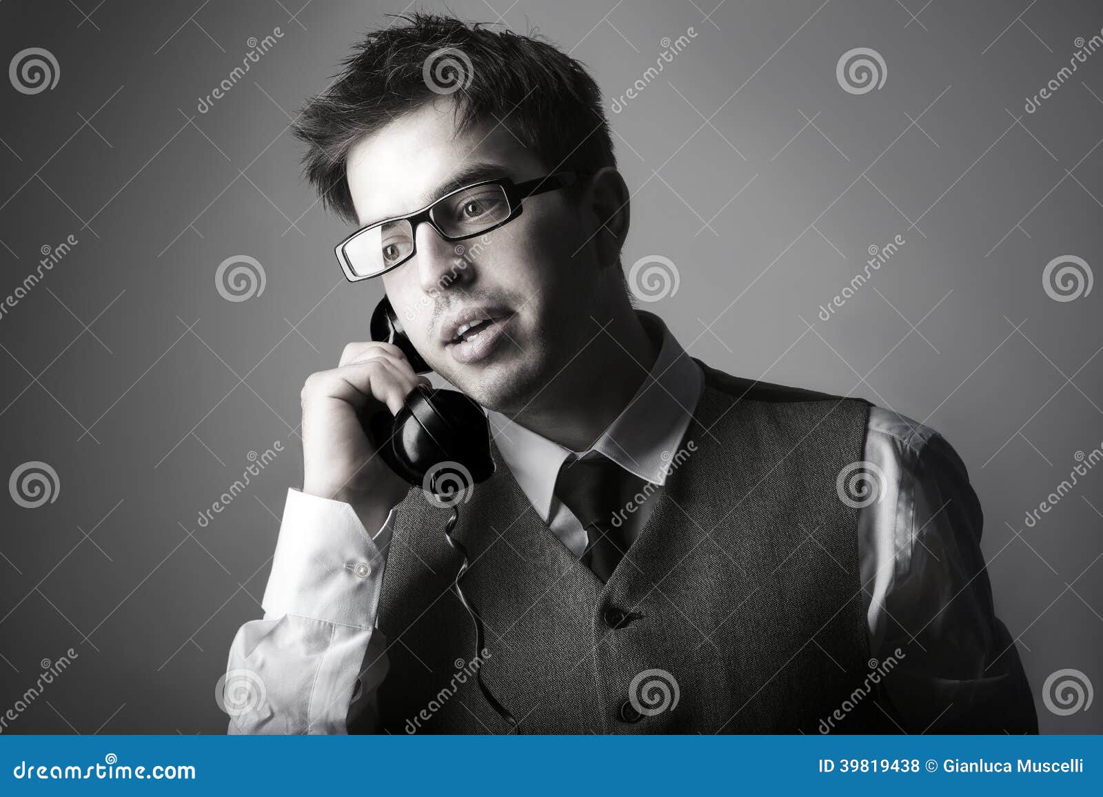 Young Smart Business Man Talking on the Phone Stock Photo - Image of ...