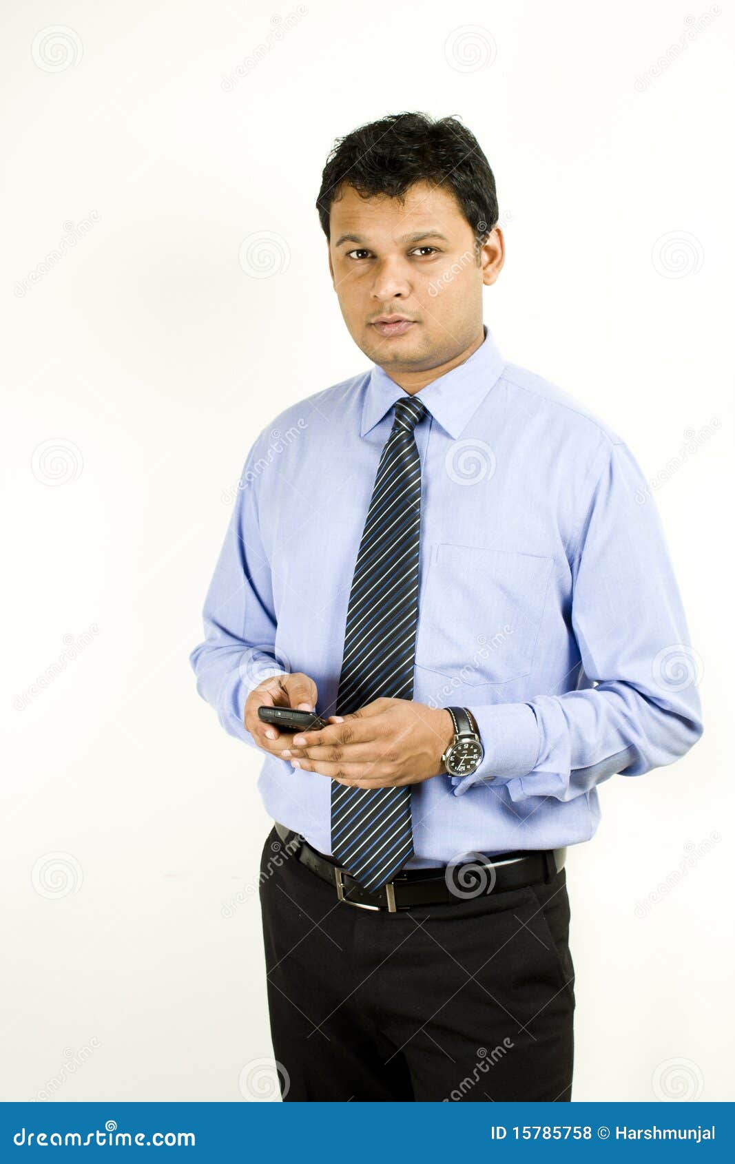Young & Smart Sales Executive Using Mobile Phone Stock Photo - Image of ...