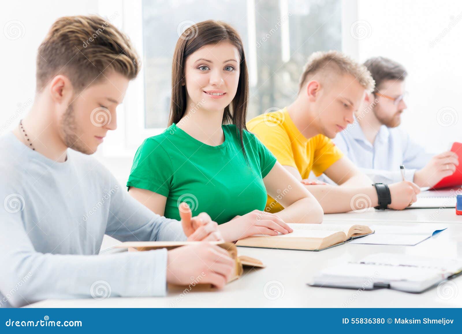 Young and Smart Students Learning in a Classroom Stock Photo - Image of ...