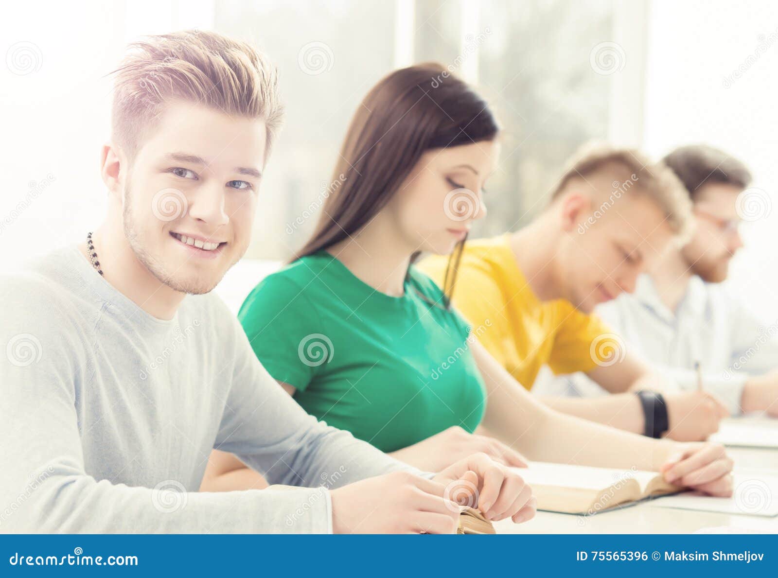Young and Smart Students Learning in a Classroom Stock Photo - Image of ...