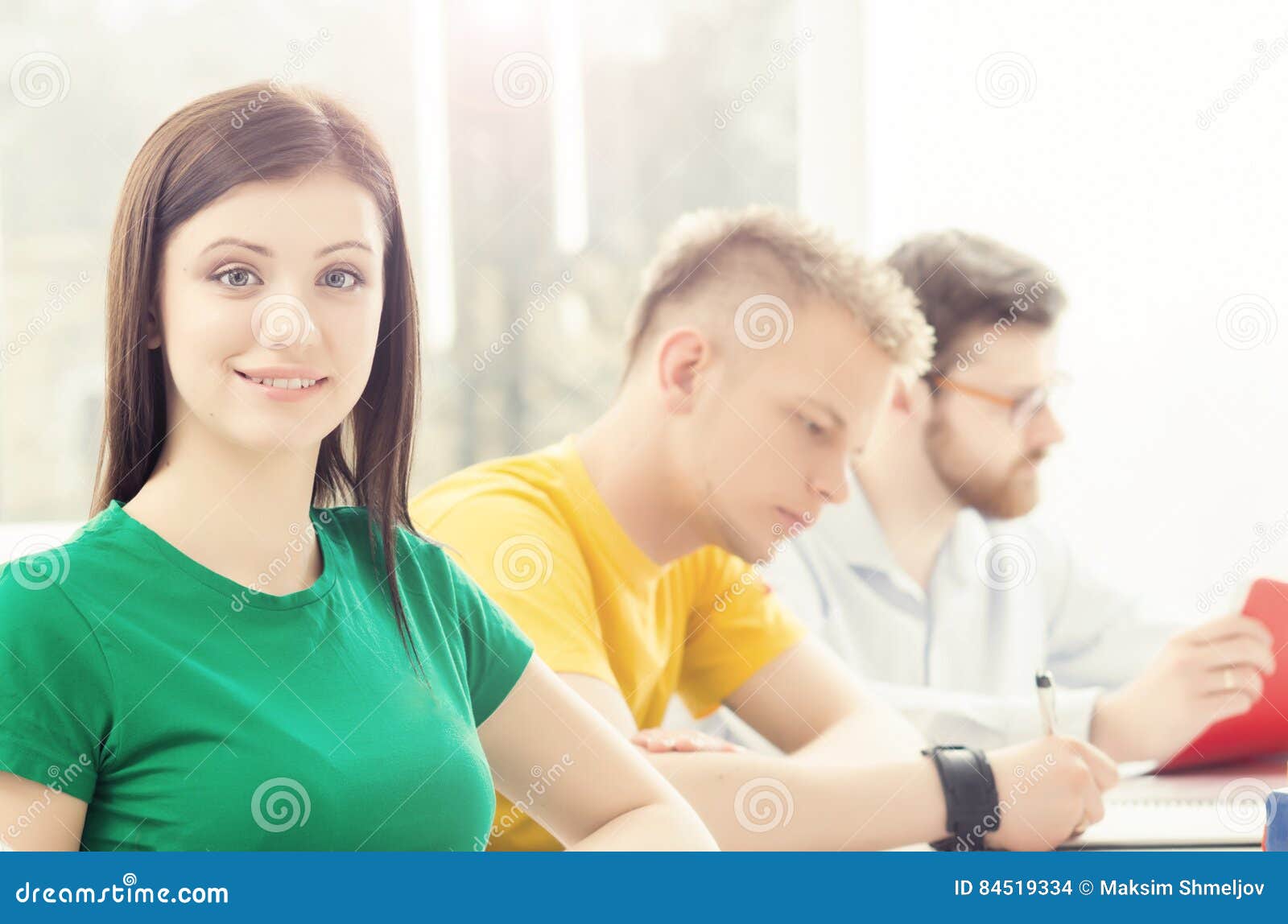 Young and Smart Students Learning in a Classroom Stock Photo - Image of ...