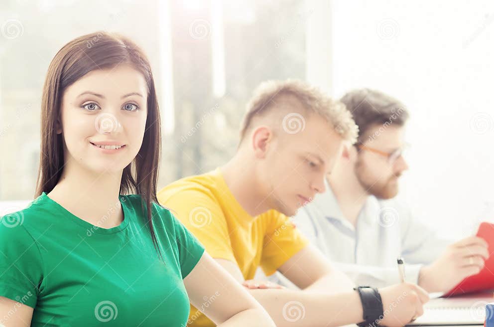 Young and Smart Students Learning in a Classroom Stock Photo - Image of ...