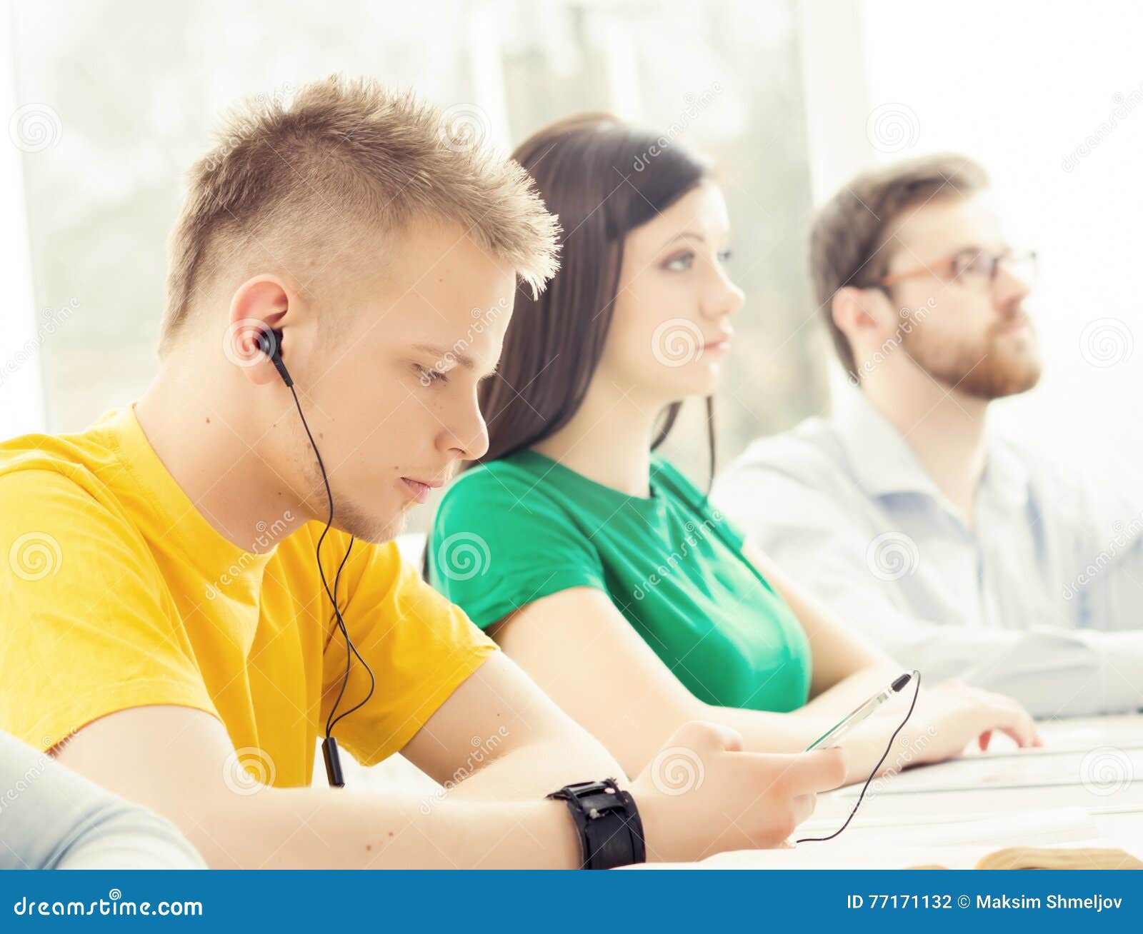 Young and Smart Students Learning in a Classroom Stock Photo - Image of ...