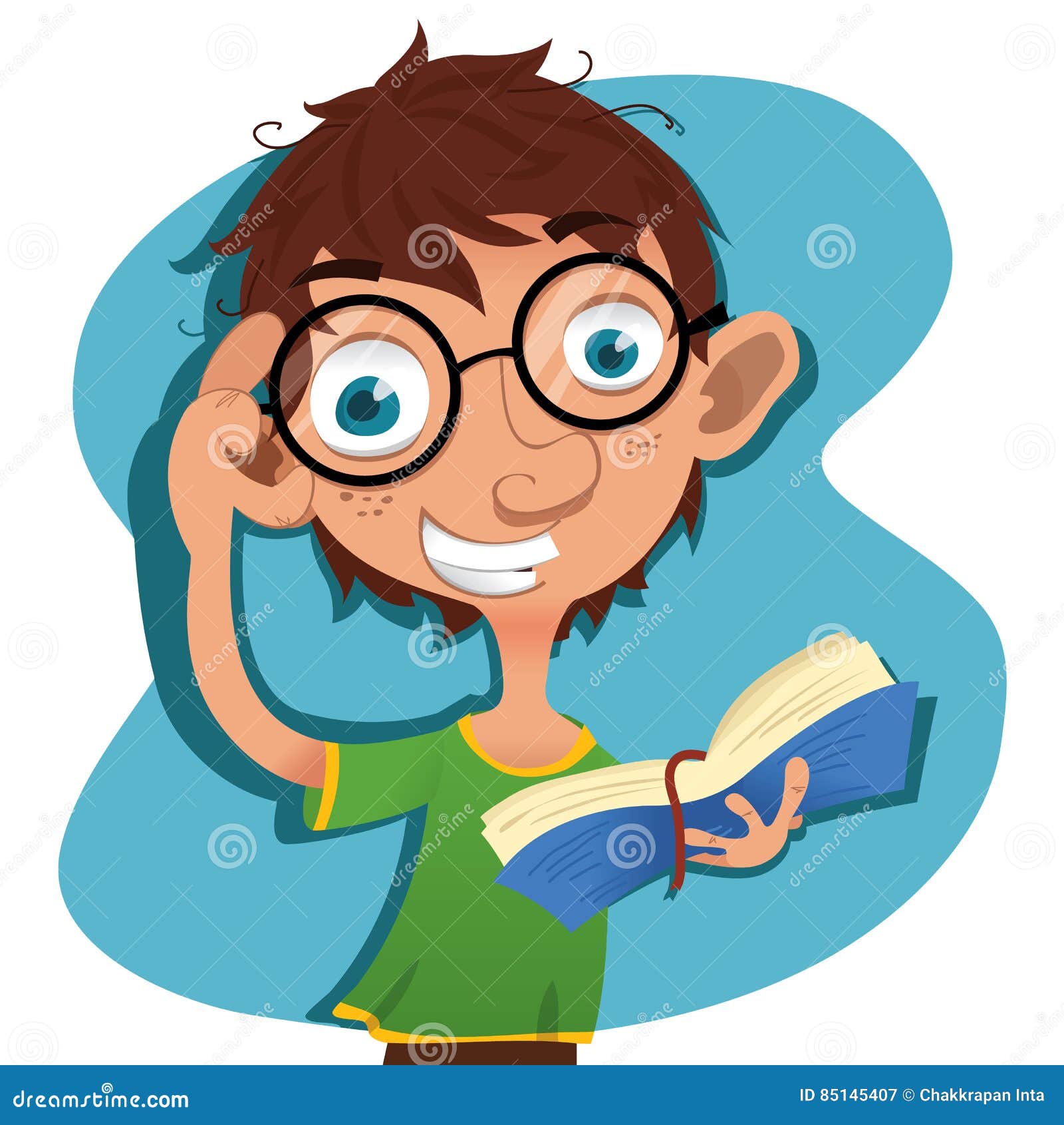 Young smile reader stock vector. Illustration of smile - 85145407