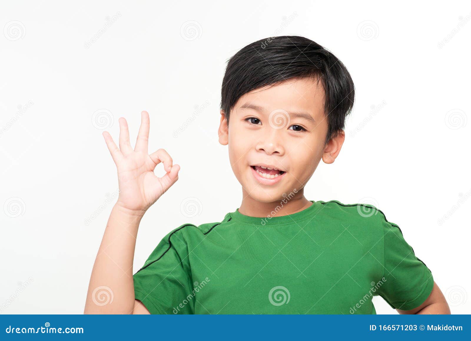 Young Smiling Boy Showing Ok Isolated on White Background Stock Image ...