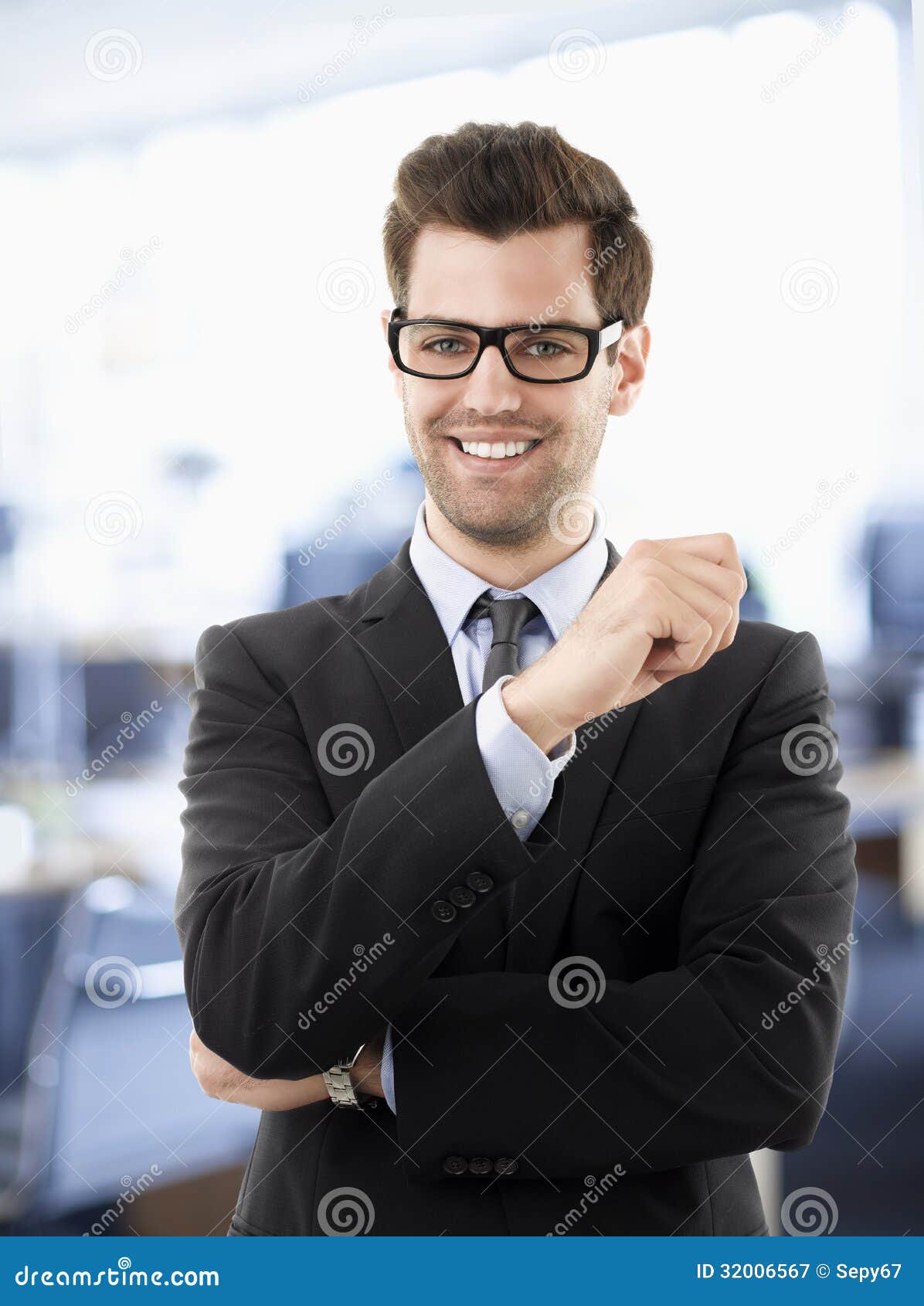 Young smiling businessman stock image. Image of male - 32006567