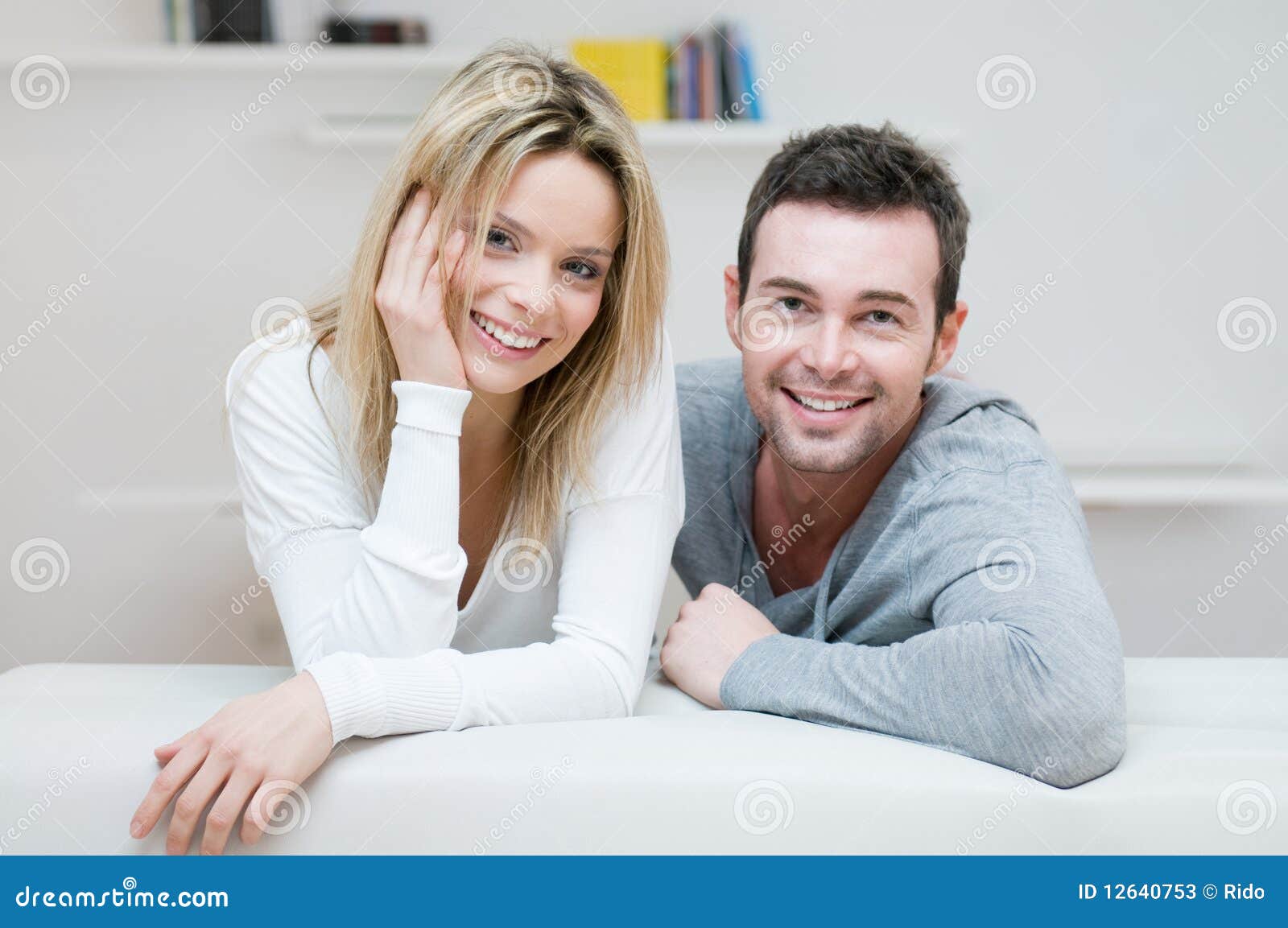 Young Smiling Couple Portrait Stock Image - Image of girl, portrait ...
