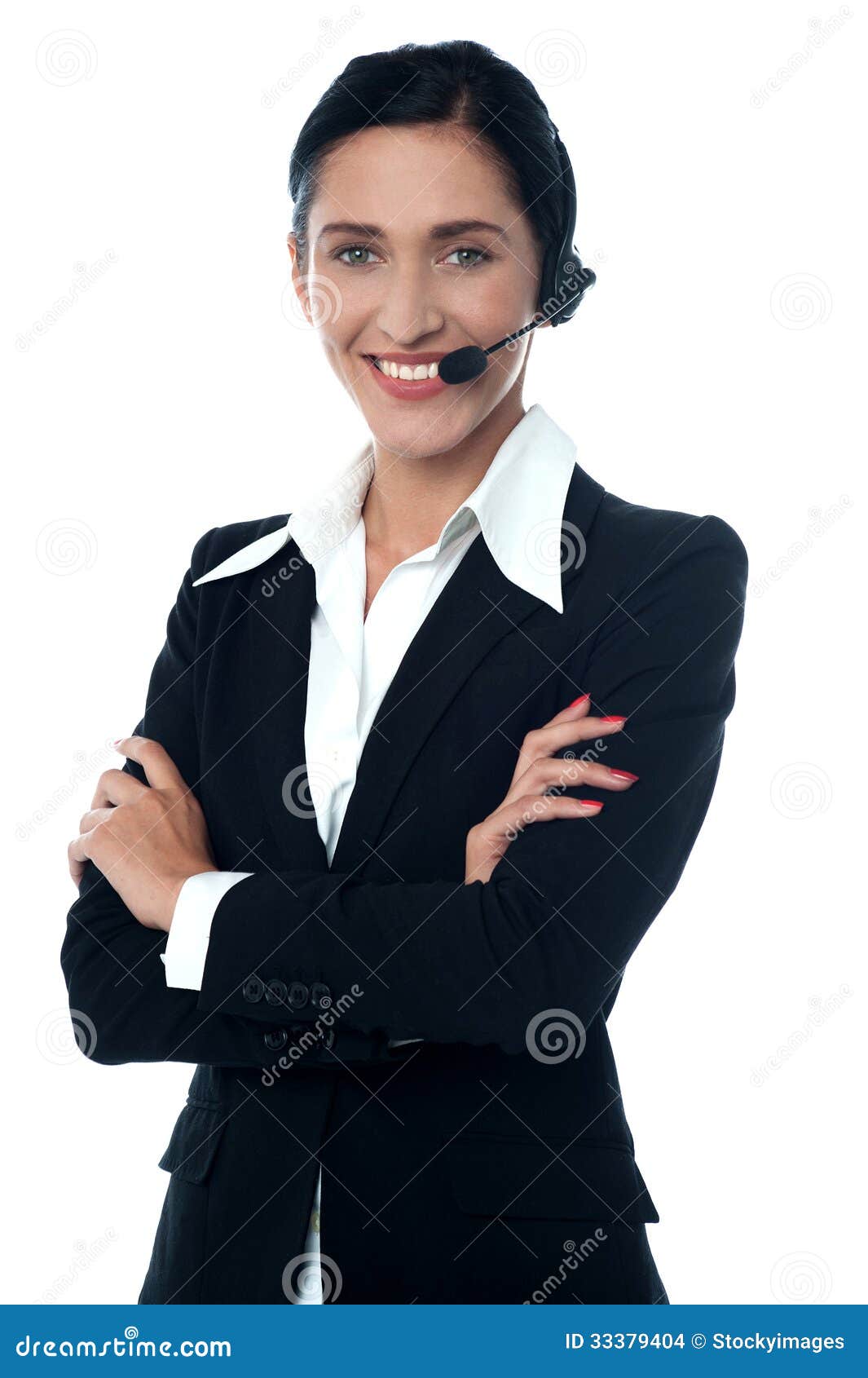 Young Smiling Female Customer Support Staff Stock Photo - Image of ...