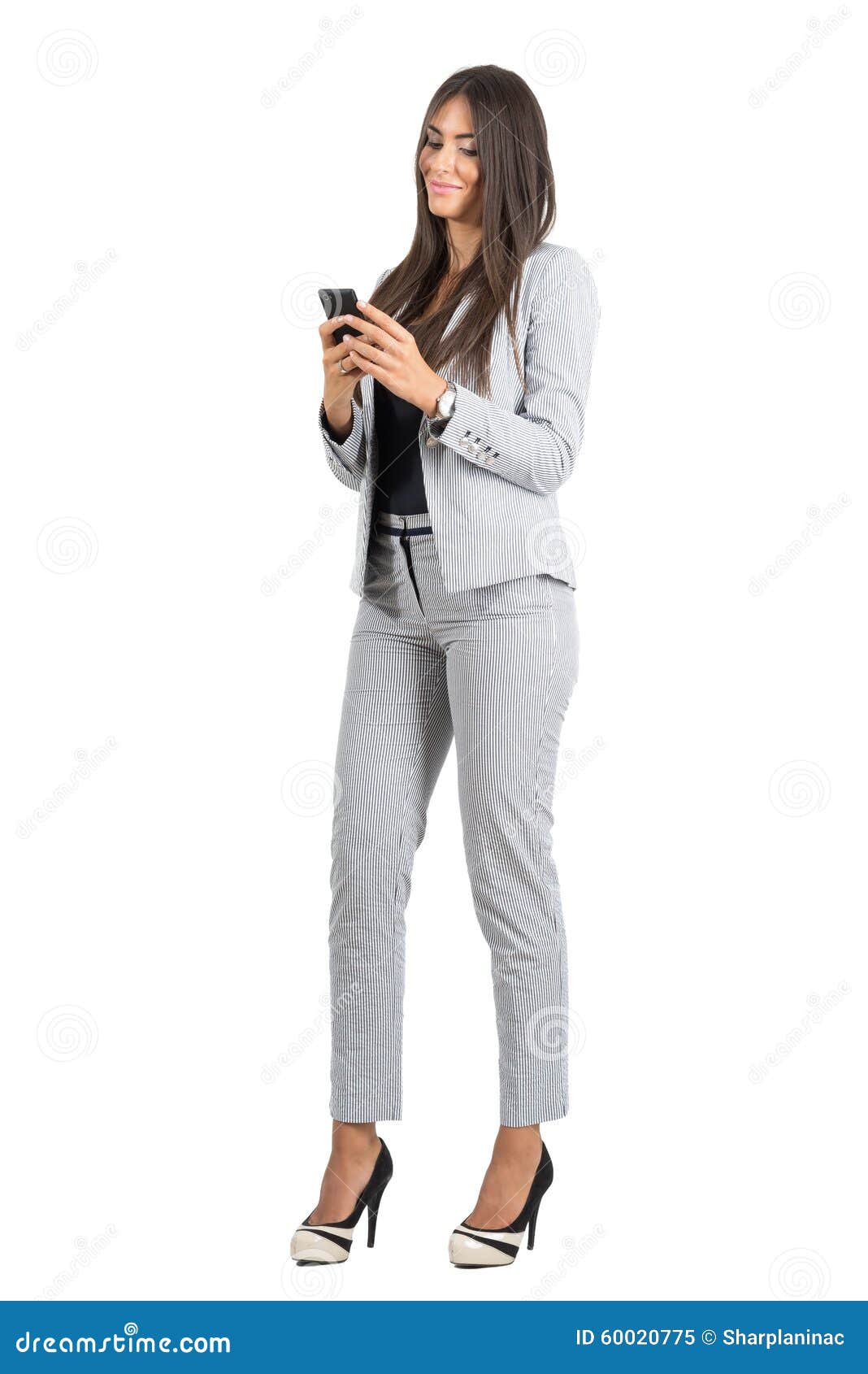 Young Smiling Formal Dressed Up Woman Texting with Mobile Phone. Stock ... Young Smiling Formal Dressed Up Woman Texting with Mobile Phone. Stock ...