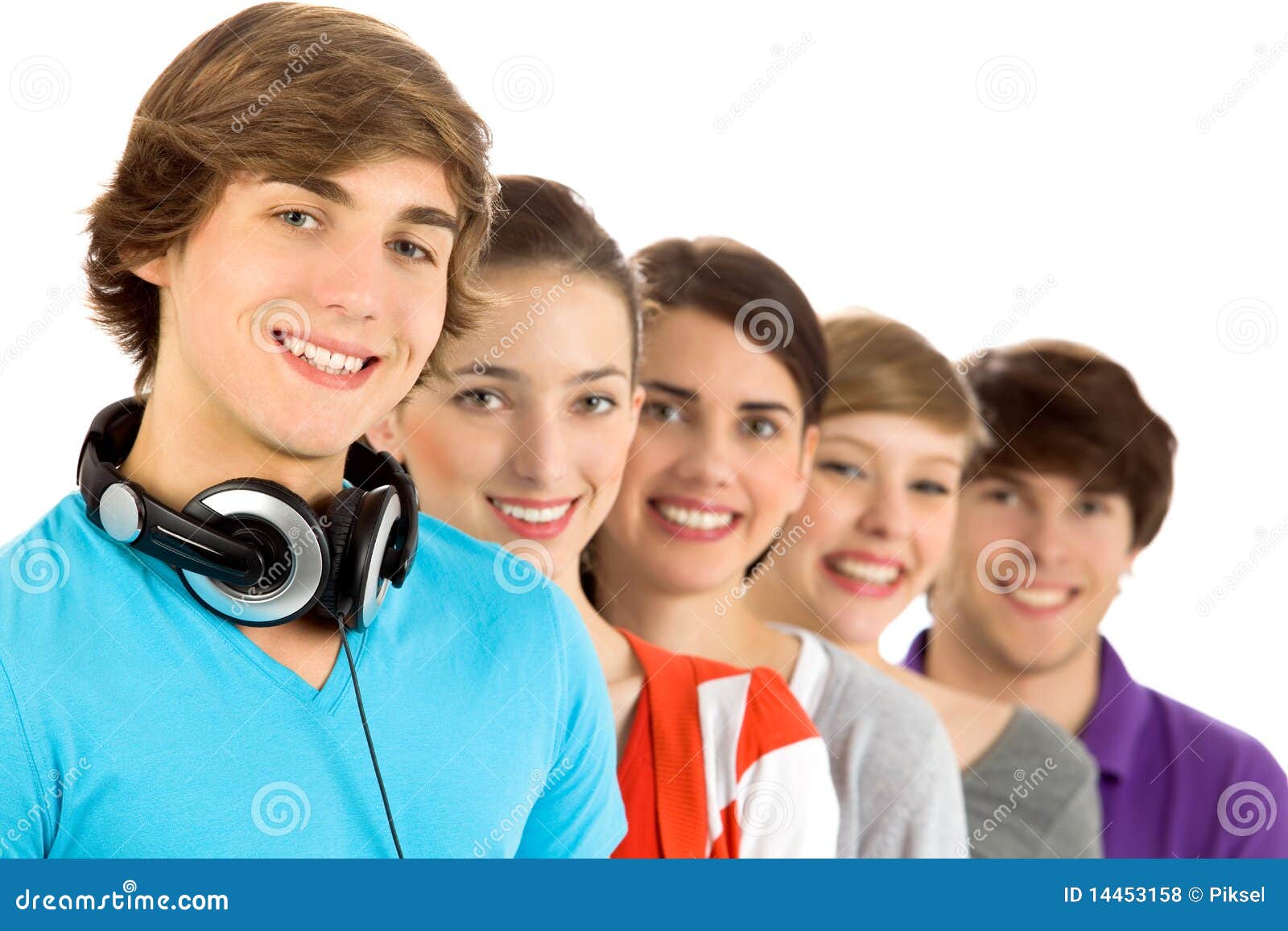 Young smiling friends stock photo. Image of people, group - 14453158