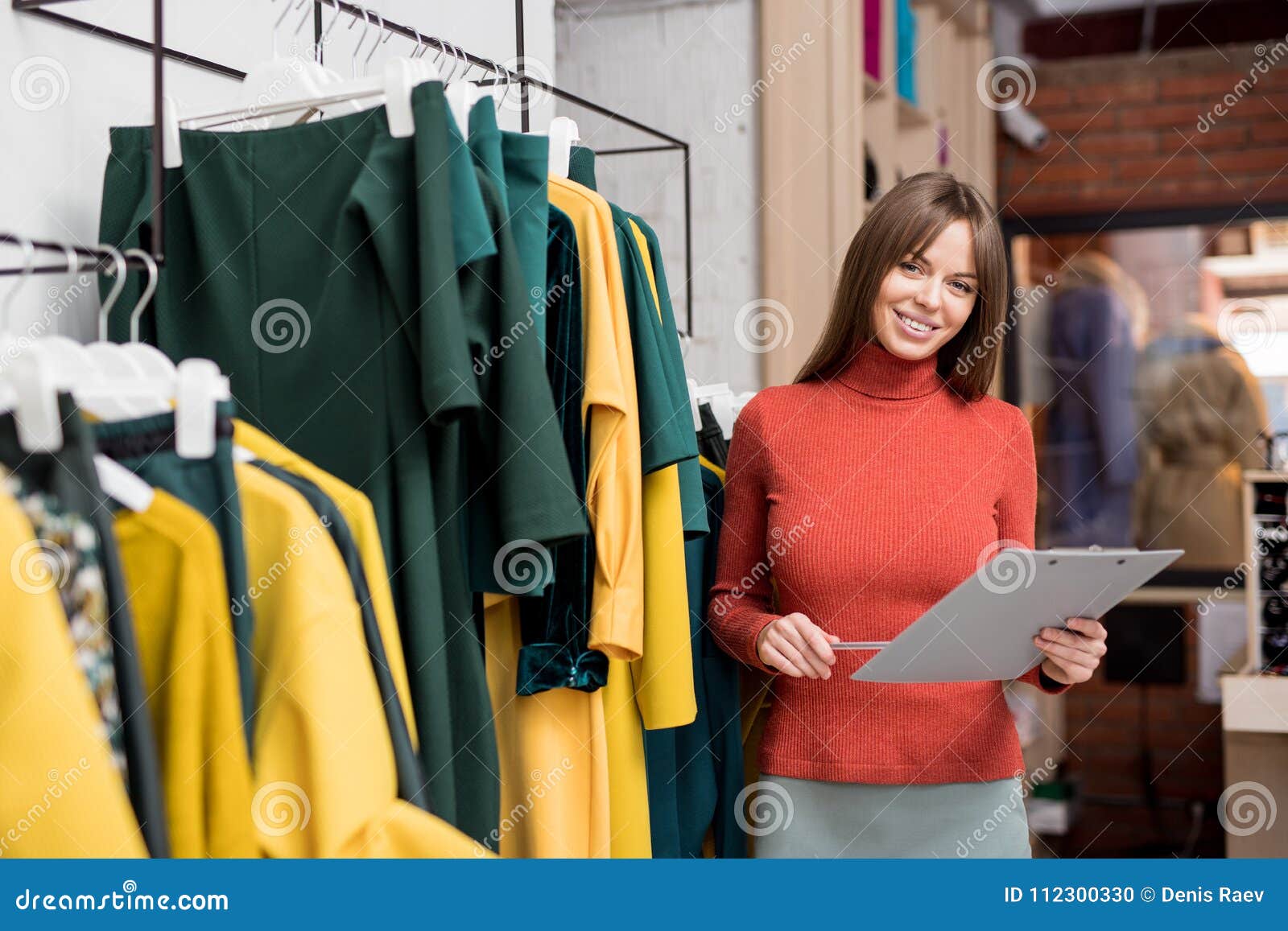 Young Smiling Girl in the Store Stock Photo - Image of service, indoors ...