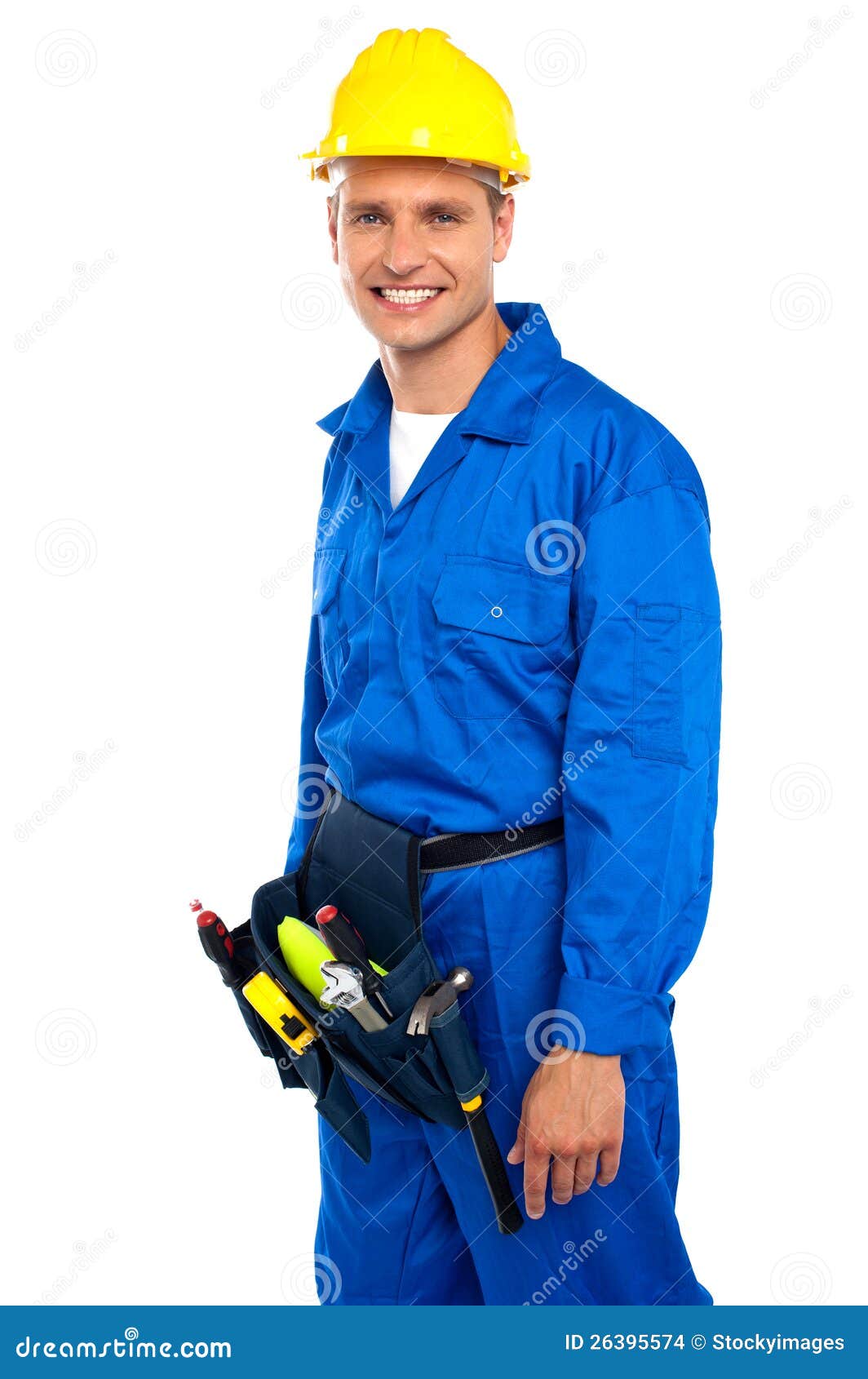 Young Smiling Industrial Contractor Stock Photo - Image of building ...