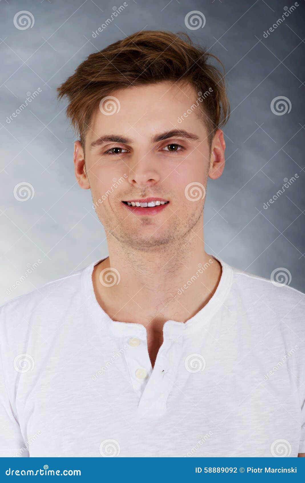 Young smiling man. stock photo. Image of trendy, fashion - 58889092